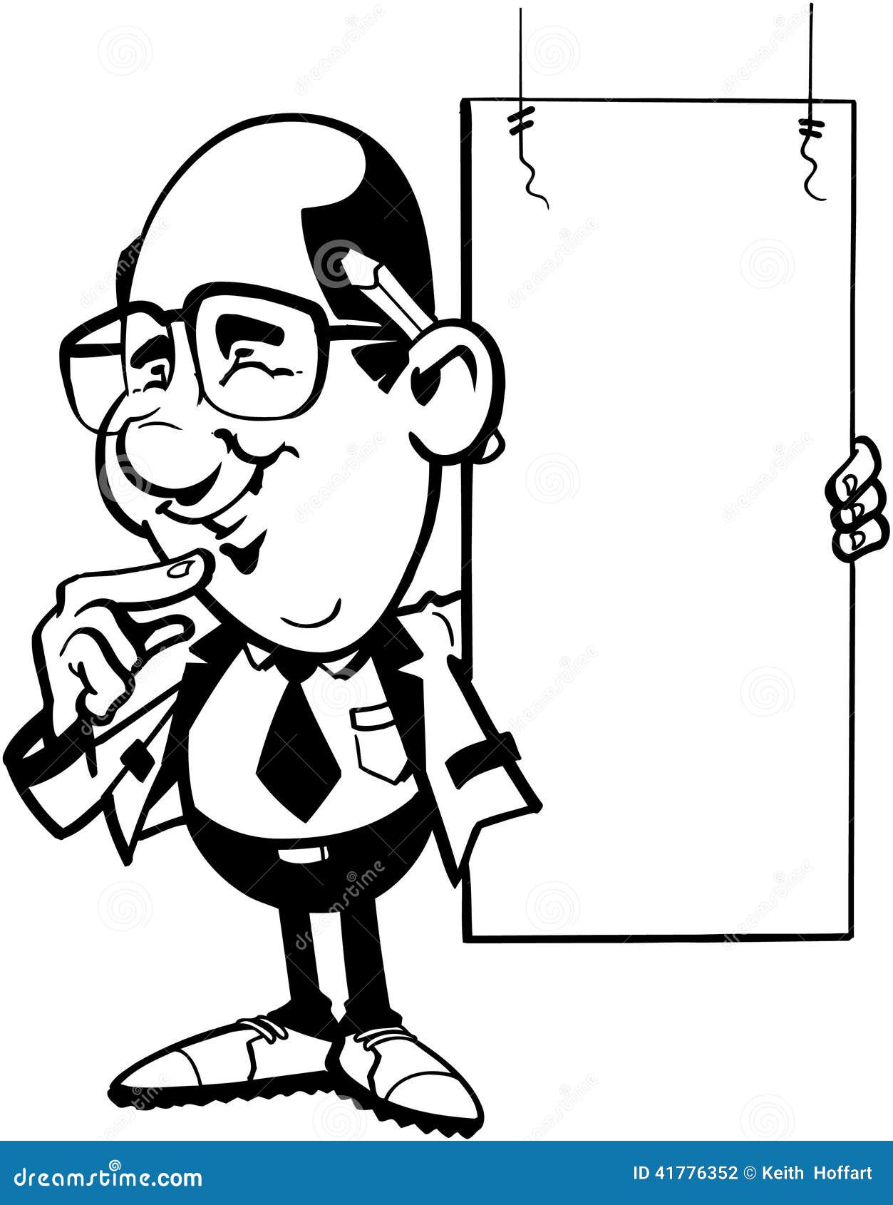 Man with Sign Template Cartoon Vector Clipart Stock Vector ...