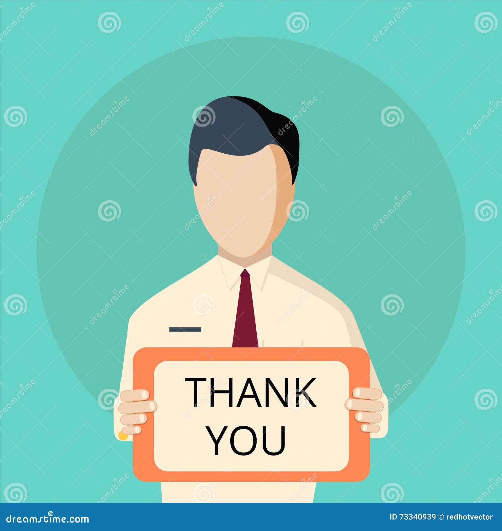 Man With A Sign Thank You Cartoon Vector | CartoonDealer.com #73340939