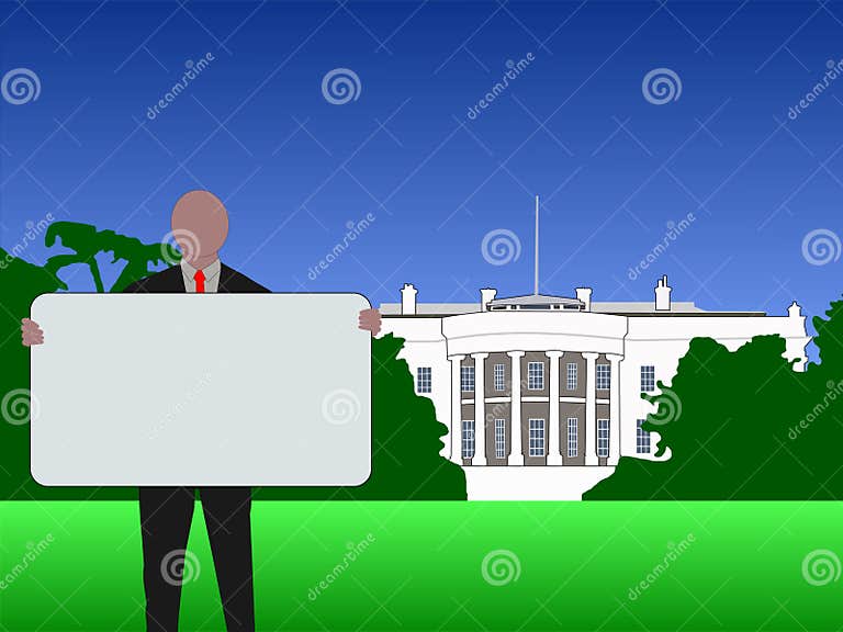 Man with Sign Washington Dc Stock Vector - Illustration of important ...