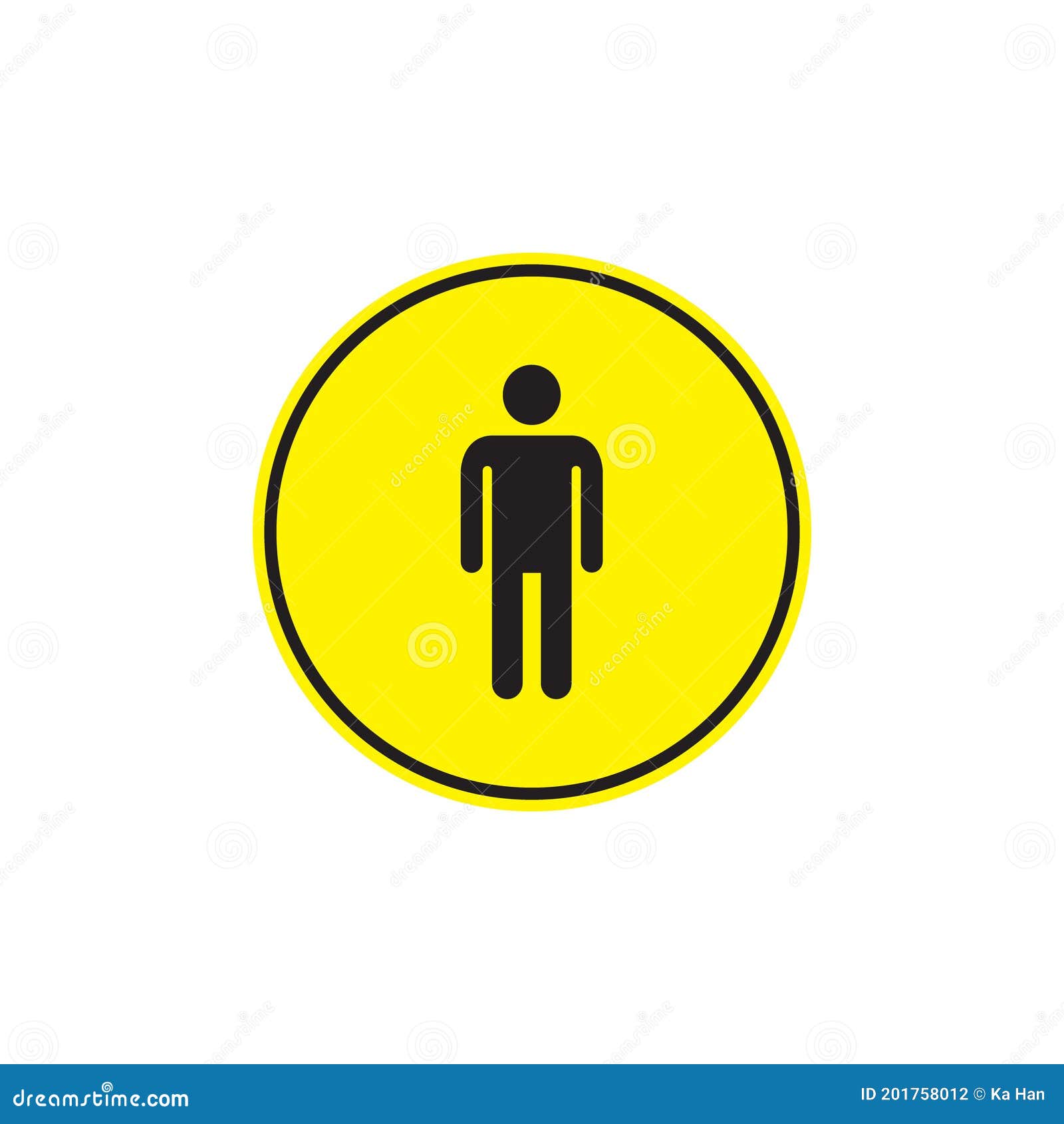 Man Sign on Yellow Board. Human Symbol Icon Vector Illustration Stock ...
