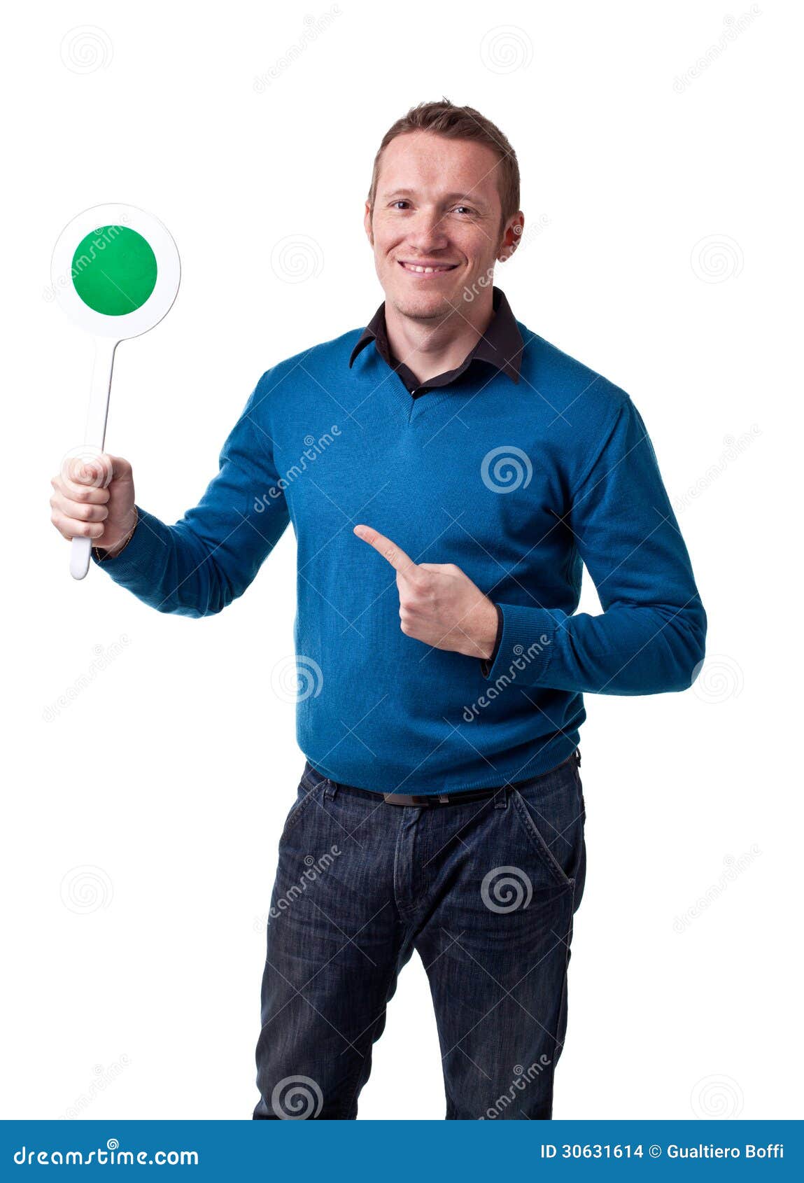 Man with signal stock photo. Image of denim, white, casual - 30631614