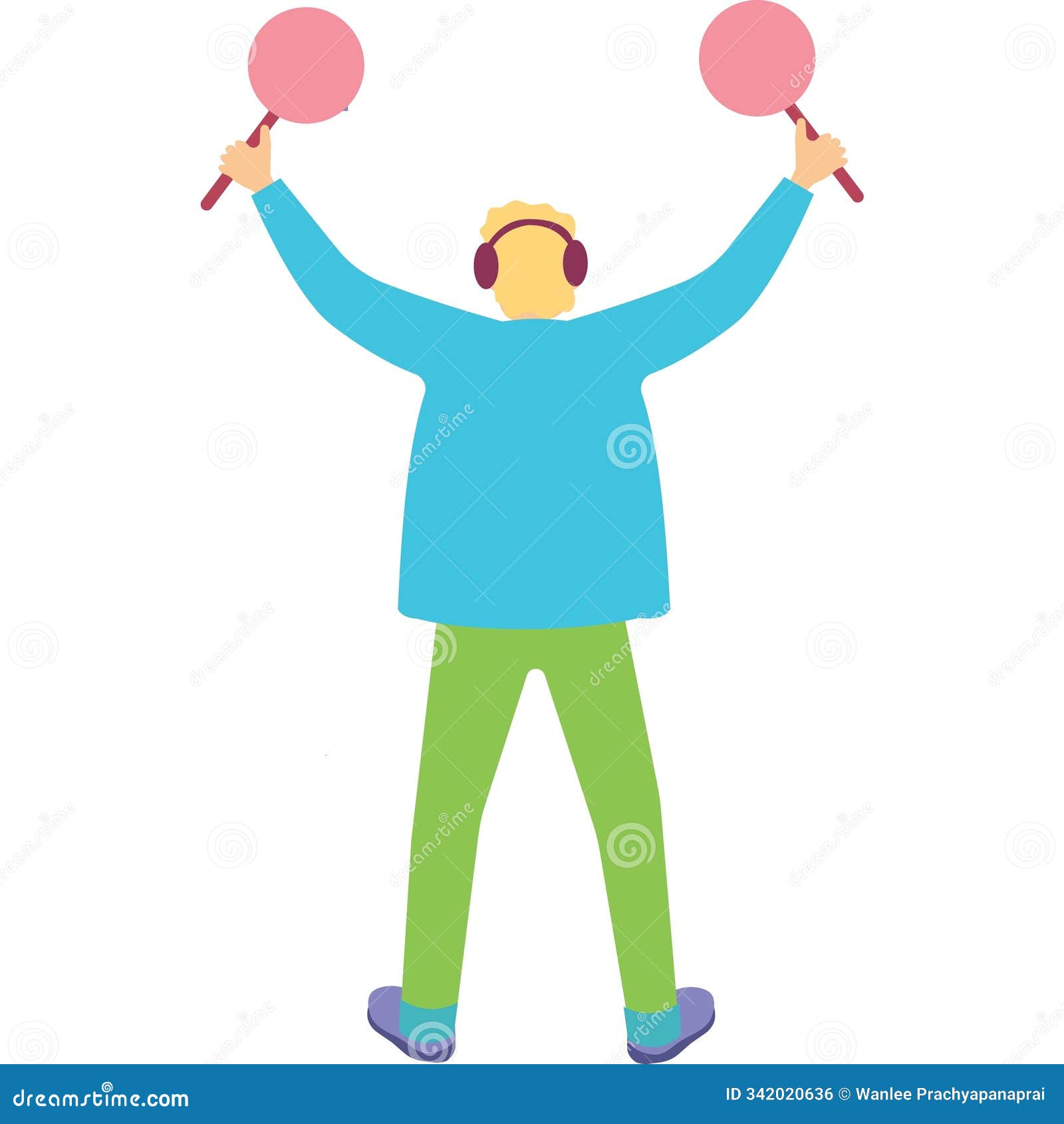 Man with Signal Sign Vector Icon Isolated on White Stock Illustration ...