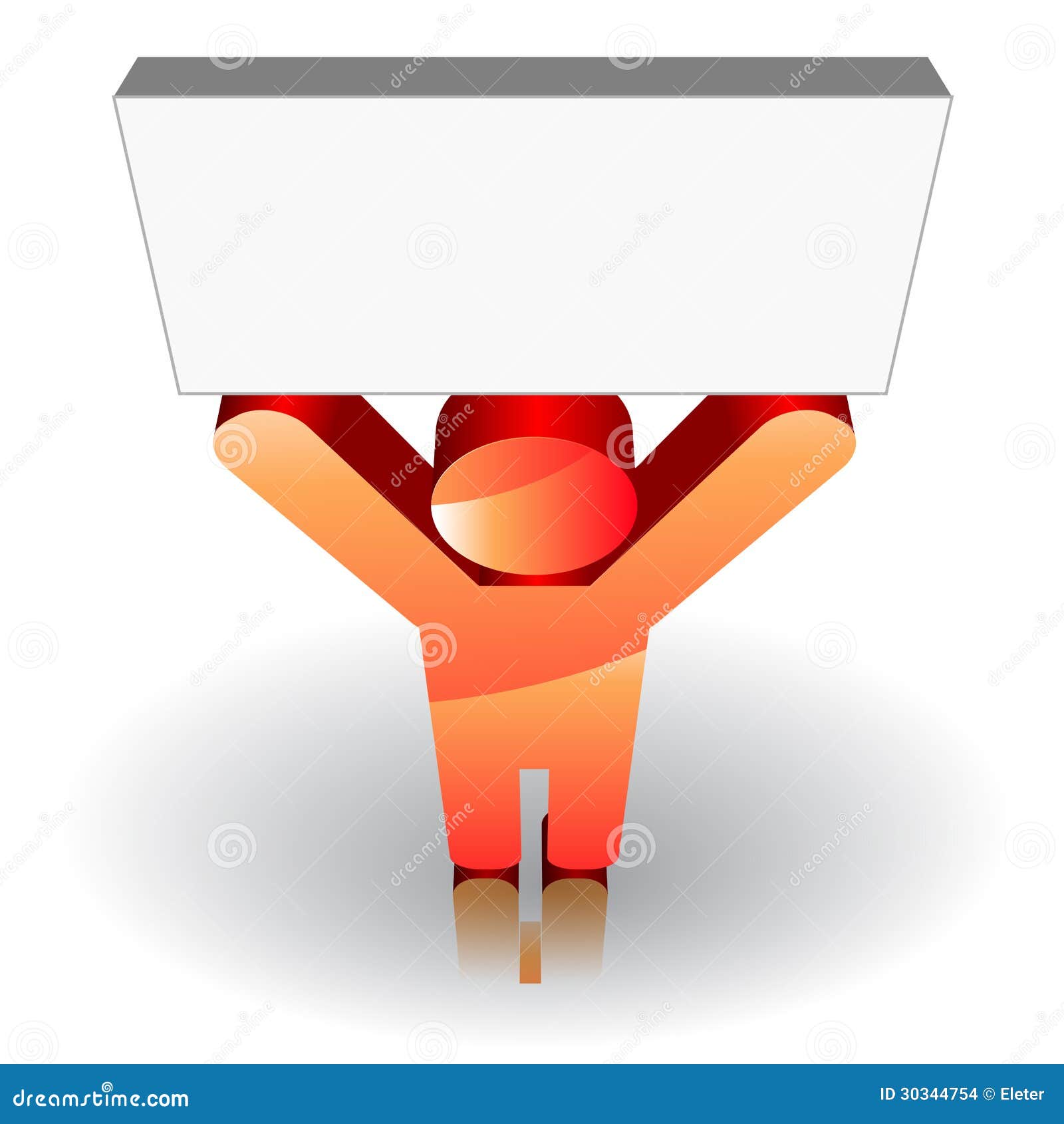 Man with a signboard stock vector. Illustration of manikin - 30344754