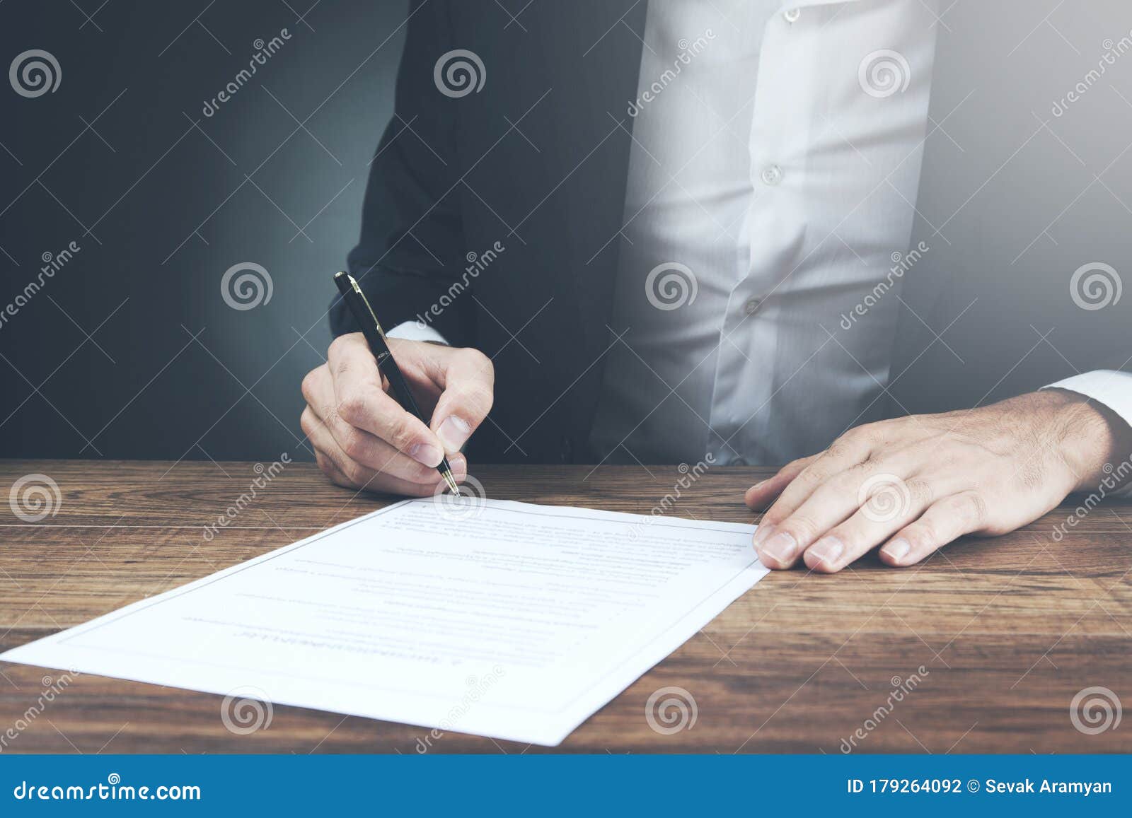 Man Signing a Document or Writing Correspondence Stock Photo - Image of ...