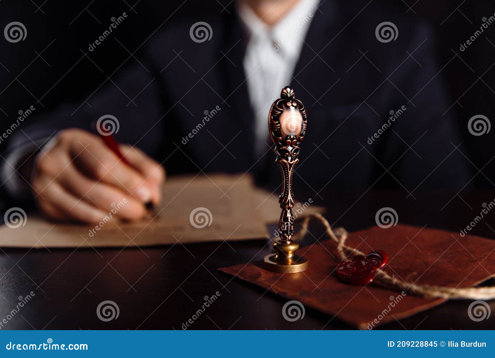 Man Signing a Last Will and Testament Document in Notary Public Office ...