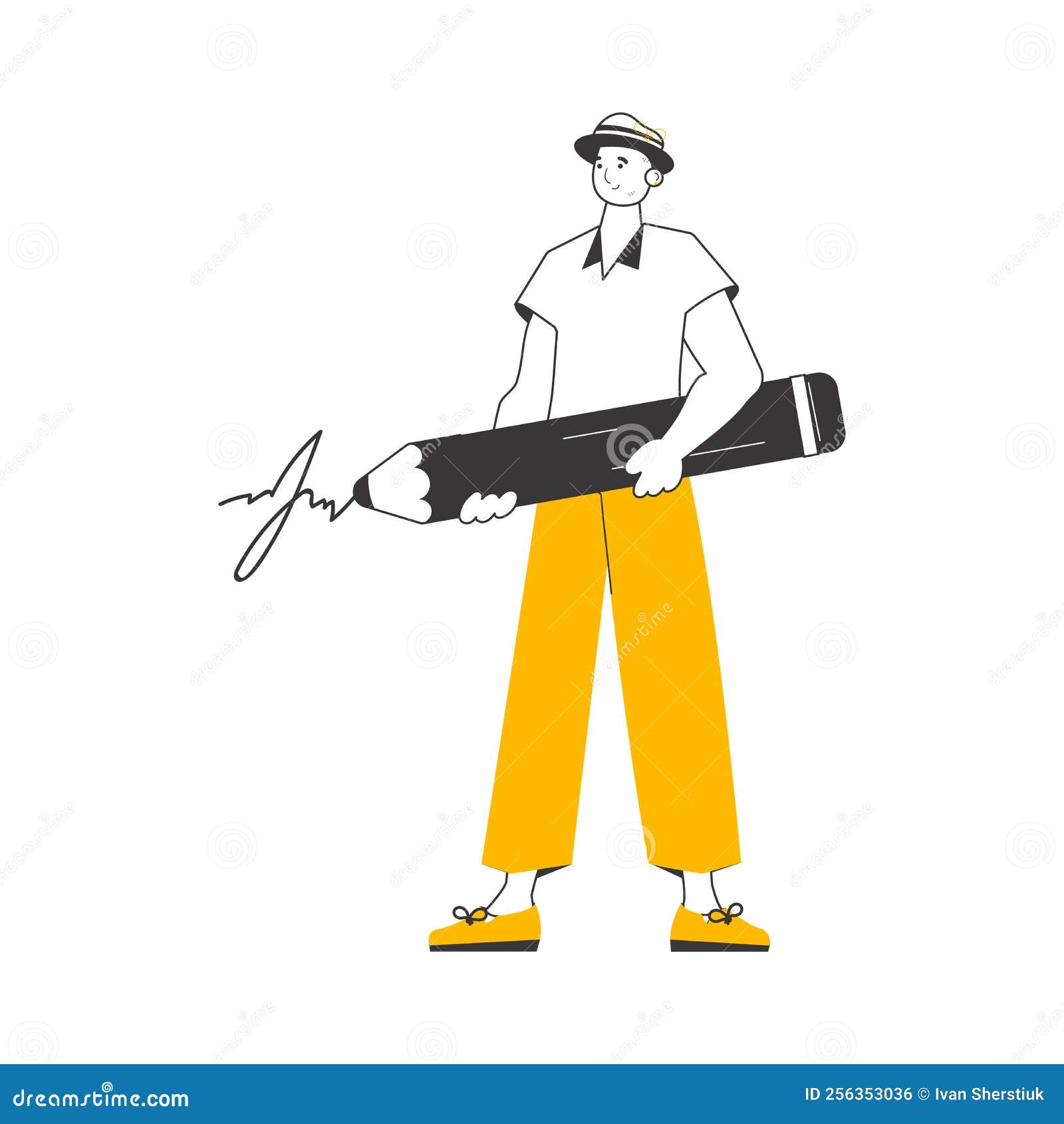 The Man Signs. Linear Trendy Style. Isolated. Vector Illustration ...