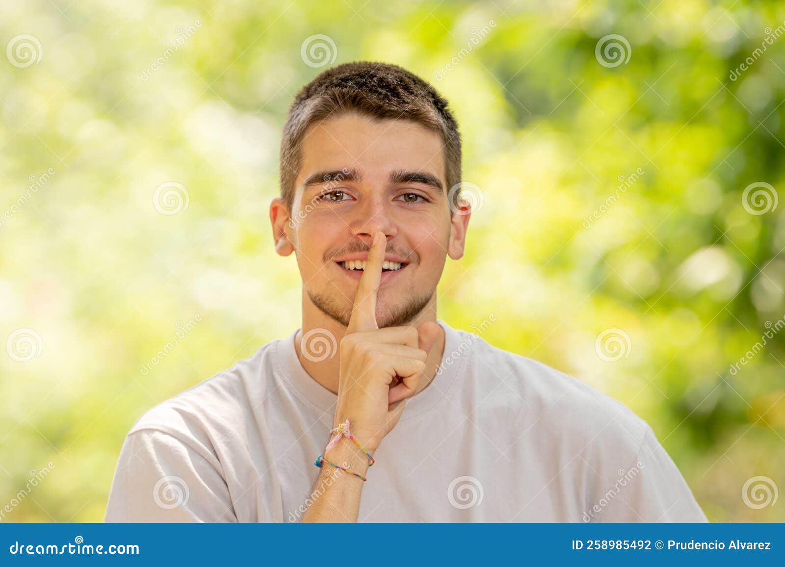 Man with Silence Expression Outdoors Stock Photo - Image of voice ...