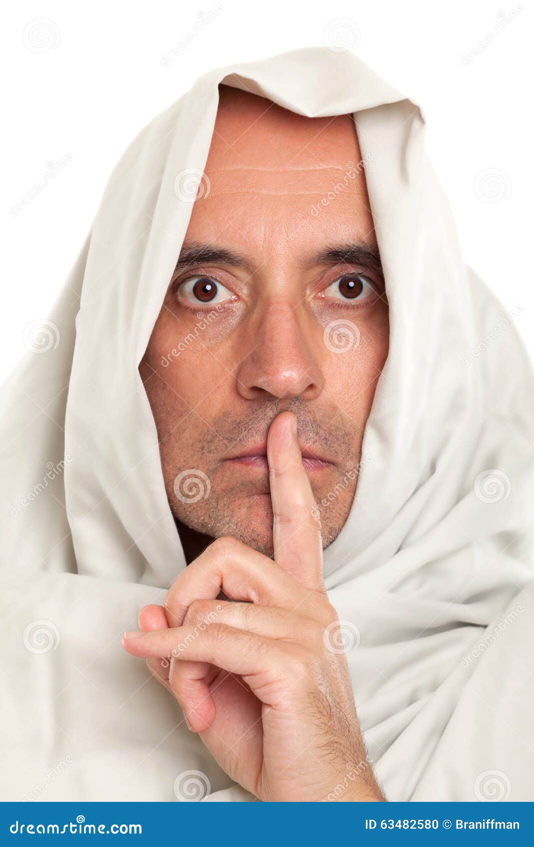 Man with Silence/secrecy Expression Stock Photo - Image of religious ...