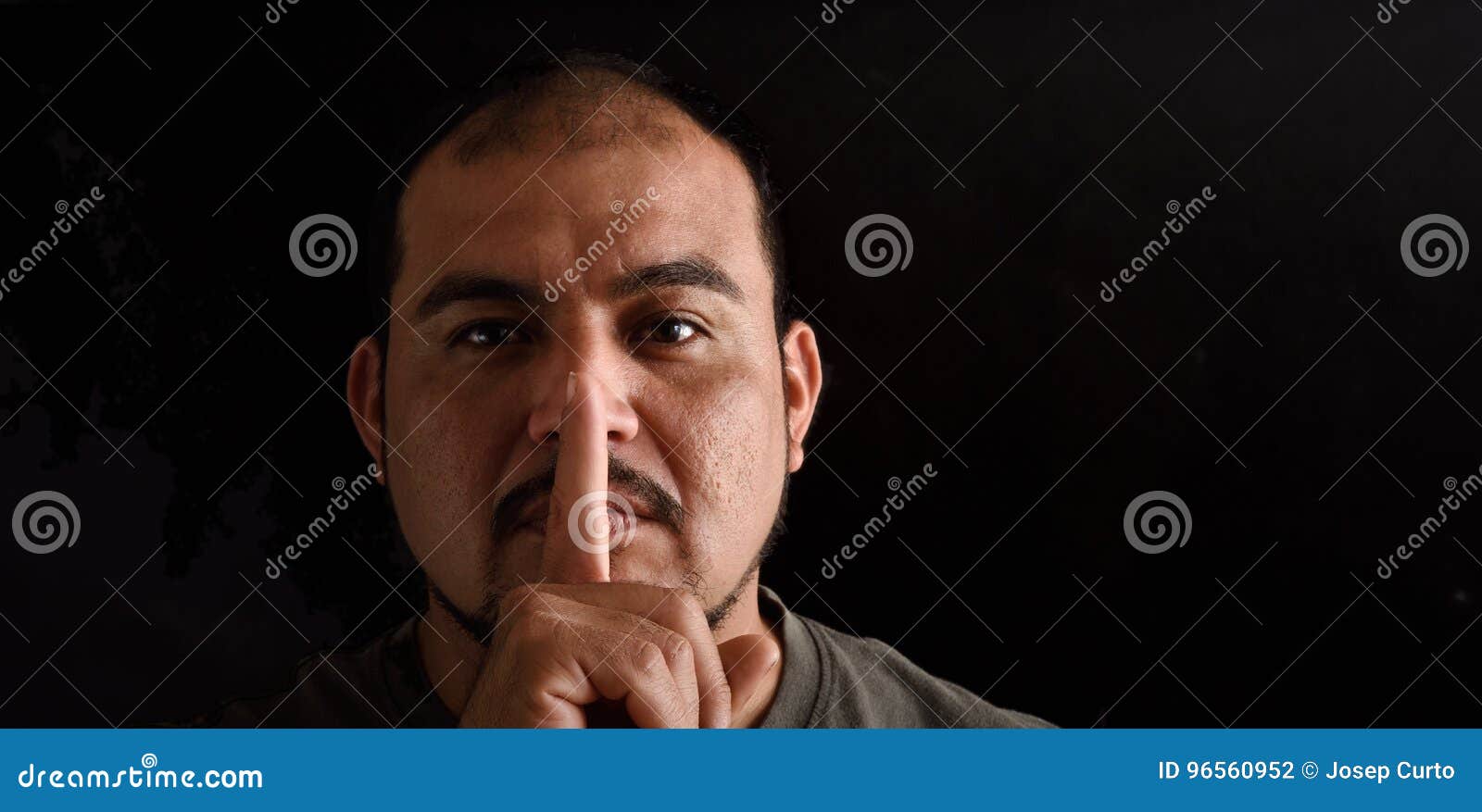 Man with silence sign stock photo. Image of latinamerican - 96560952