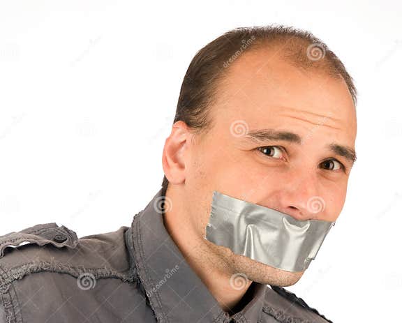 Man silenced stock image. Image of isolated, mute, people - 10302203
