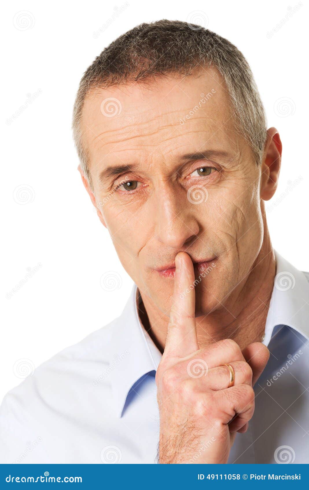 Man with silent gesture stock photo. Image of portrait - 49111058