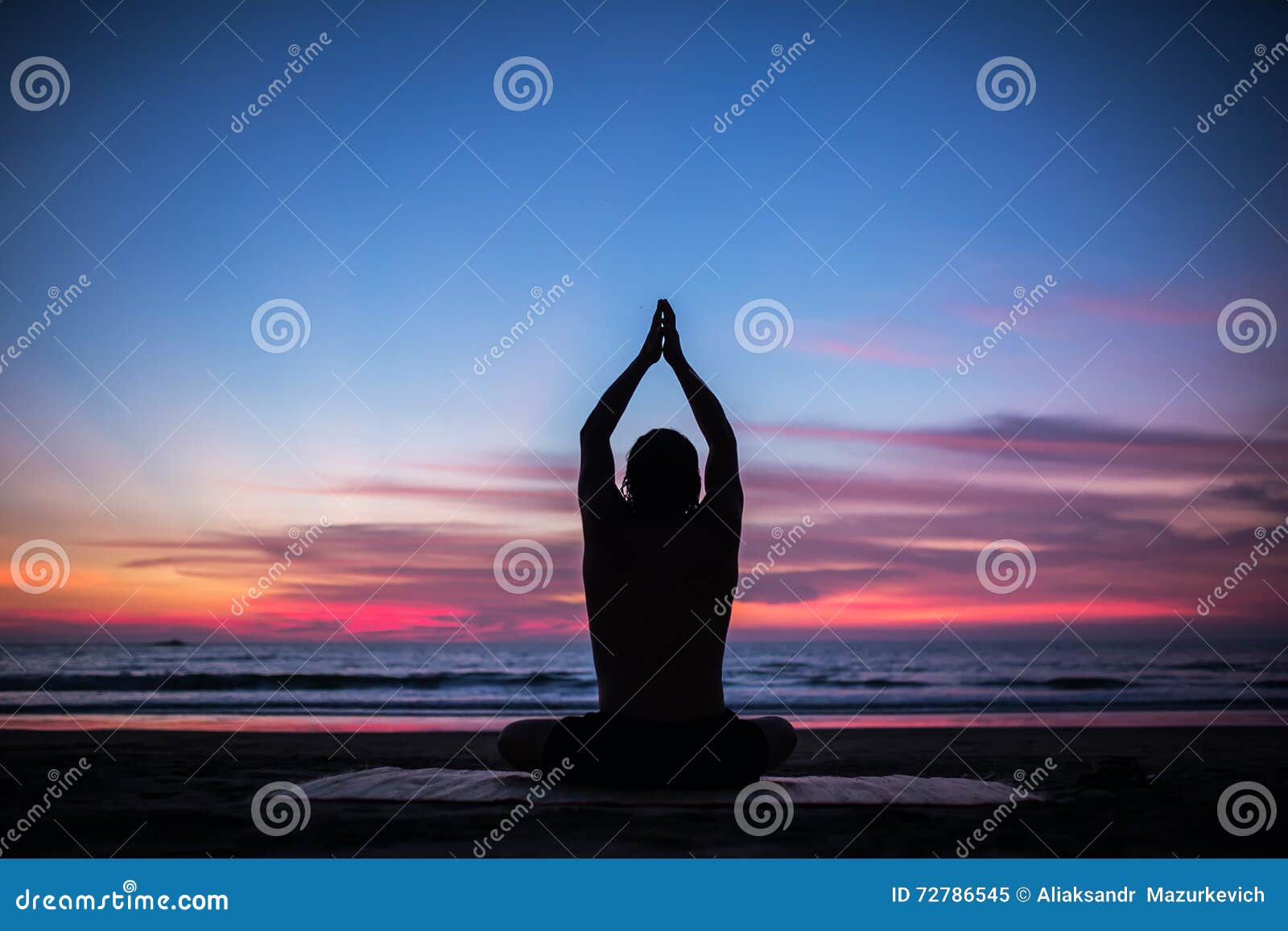 Yoga Man Sunset