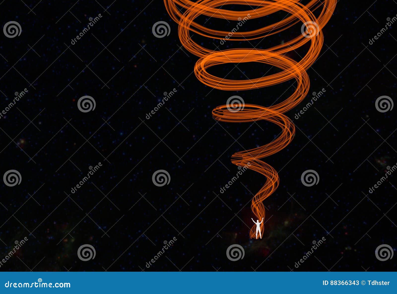 Man Silhouette with Energetic Flow 3d Illustration Stock Illustration ...