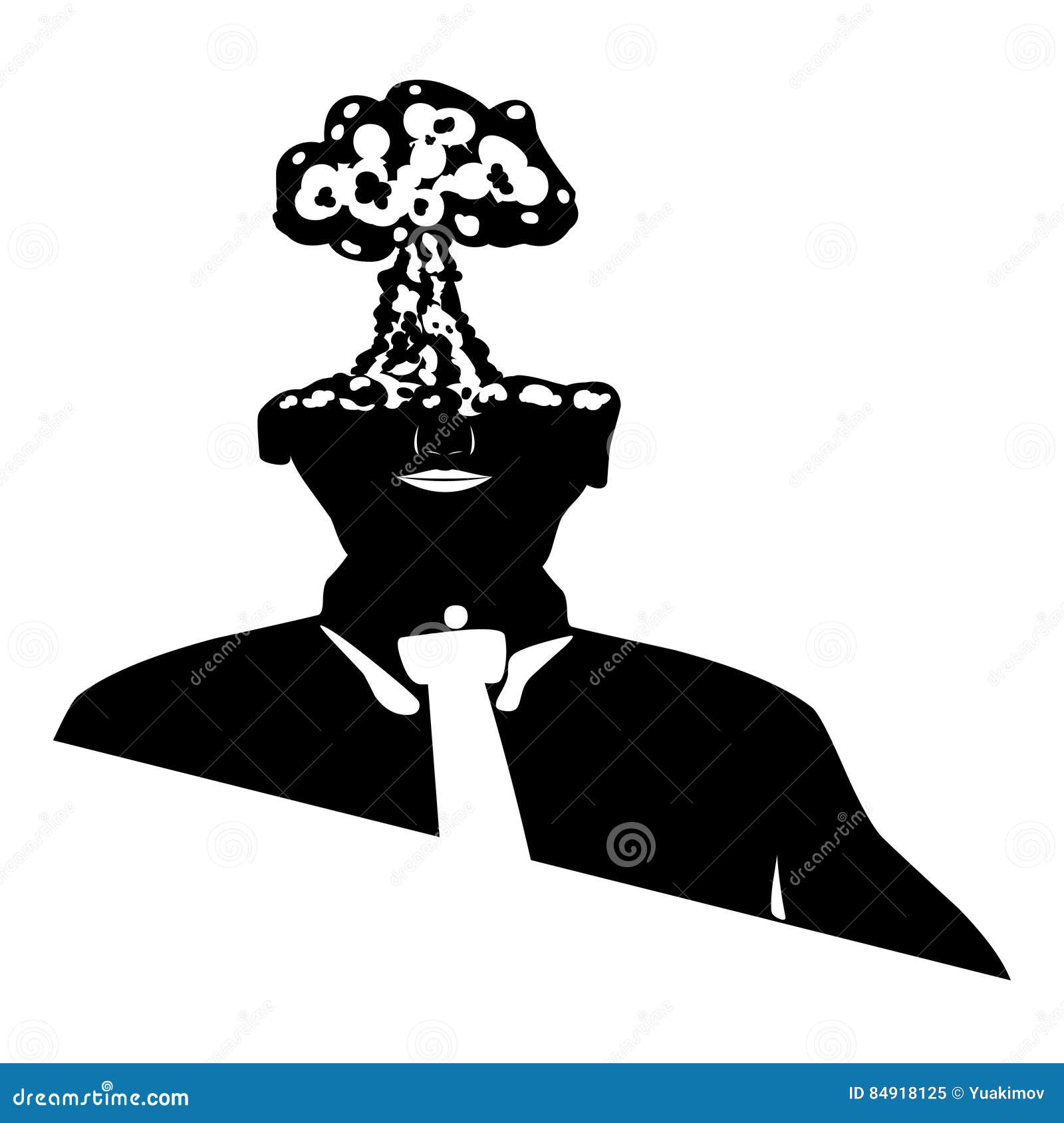 Man Silhouette with Explosion on Head Vector Illustration Stock Vector ...