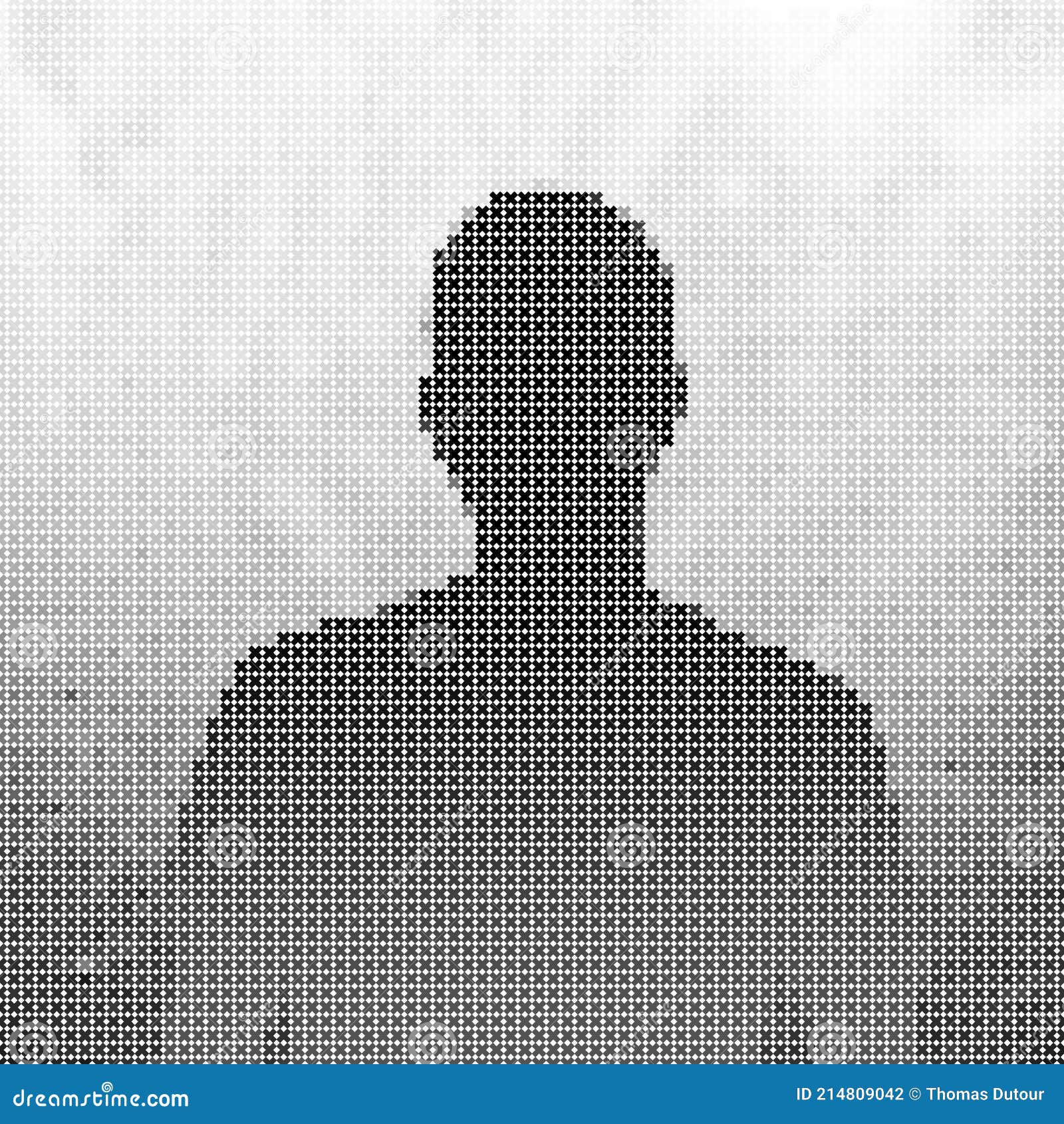 Man Silhouette, Halftone Illustration Stock Photo - Image of portrait ...