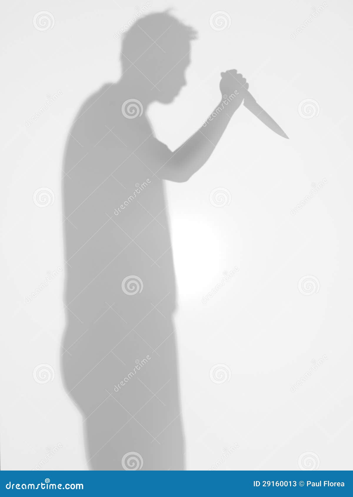 Man Silhouette Holding a Knife, Diffuse Surface Stock Image - Image of ...