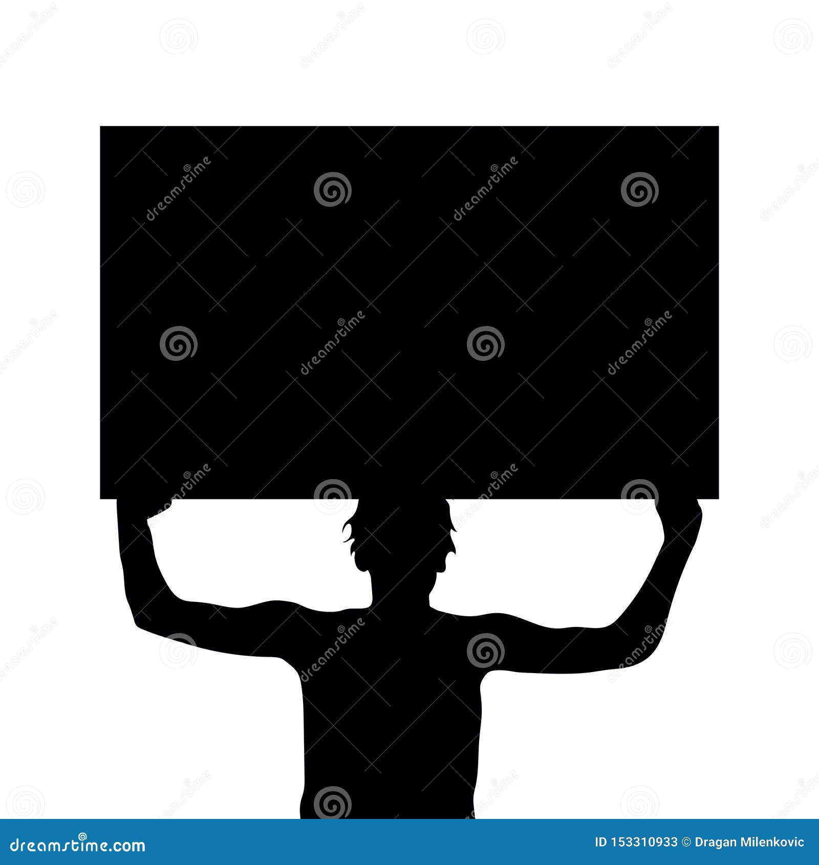 Man Silhouette Holding Protest Sign Stock Vector - Illustration of ...