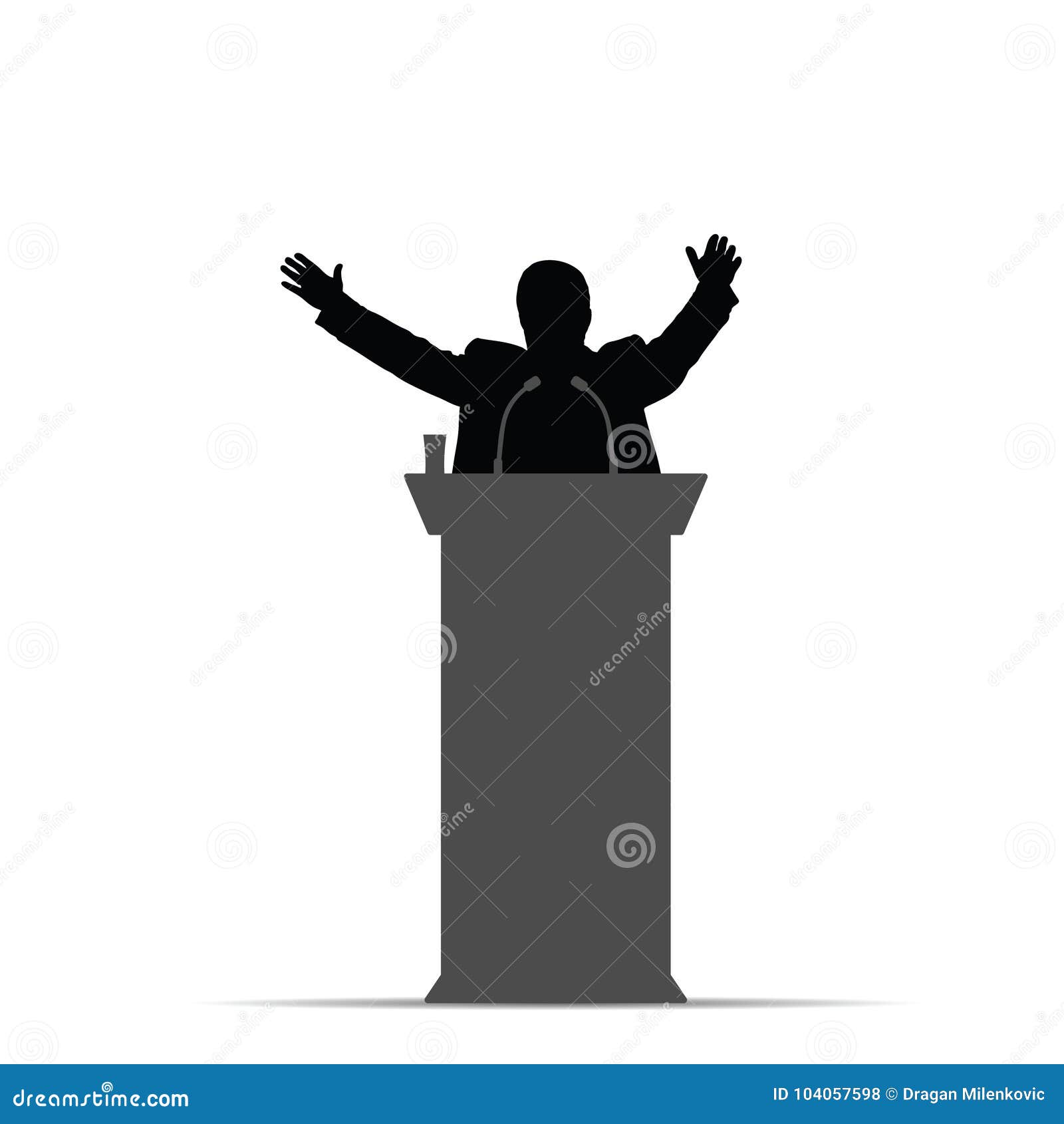 Man Silhouette Orator Speak Illustration Stock Vector - Illustration of ...