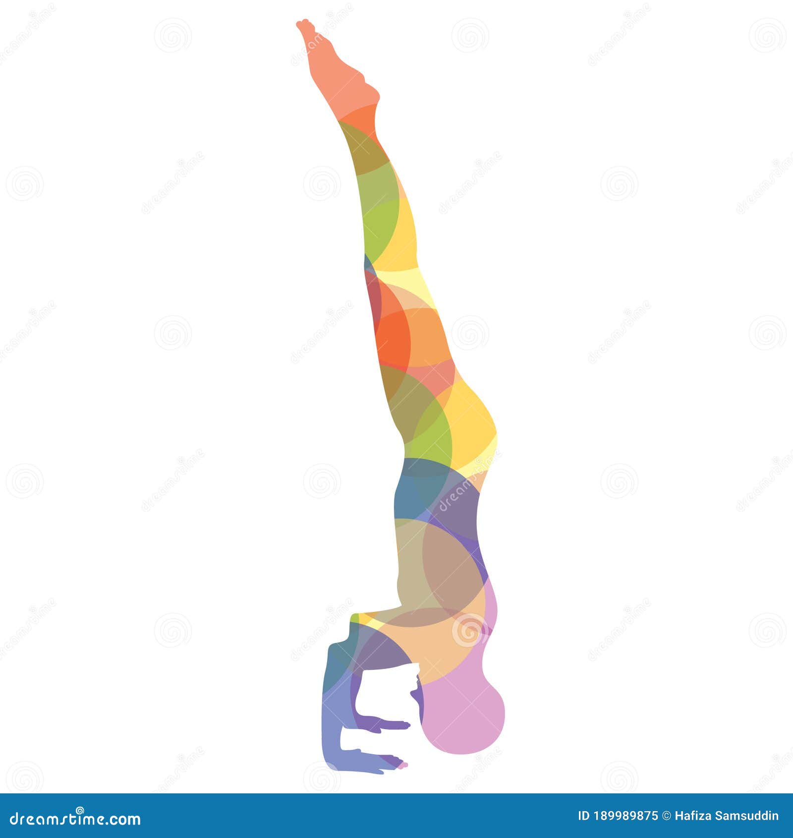 Man Silhouette Practising Yoga in Supported Headstand Pose. Vector ...