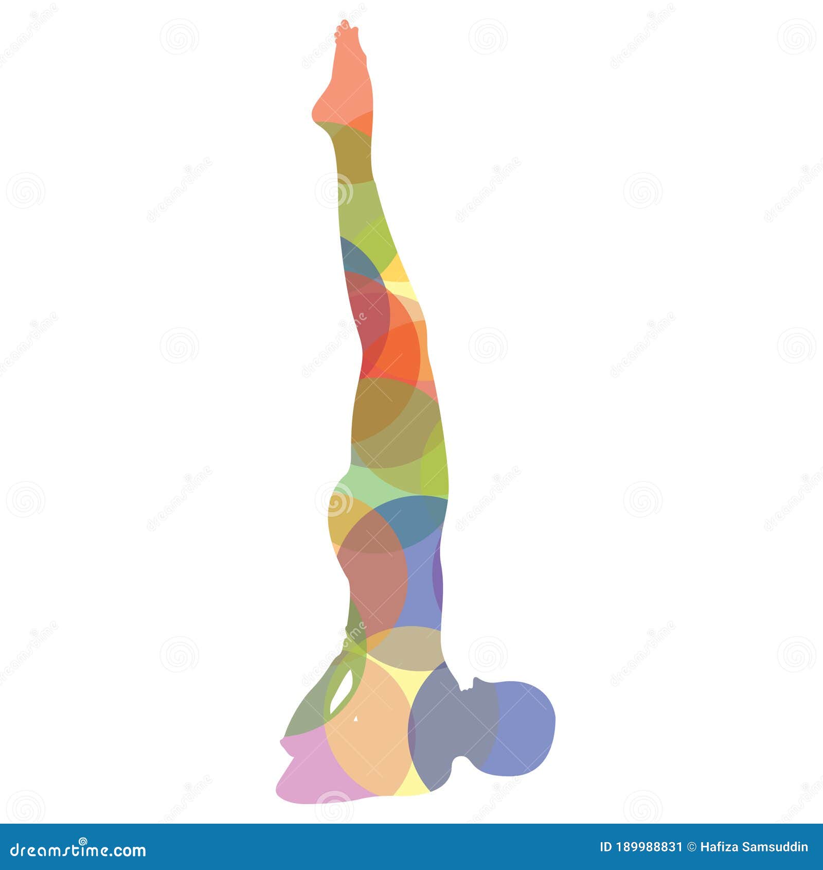 Man Silhouette Practising Yoga in Supported Shoulderstand Pose. Vector ...