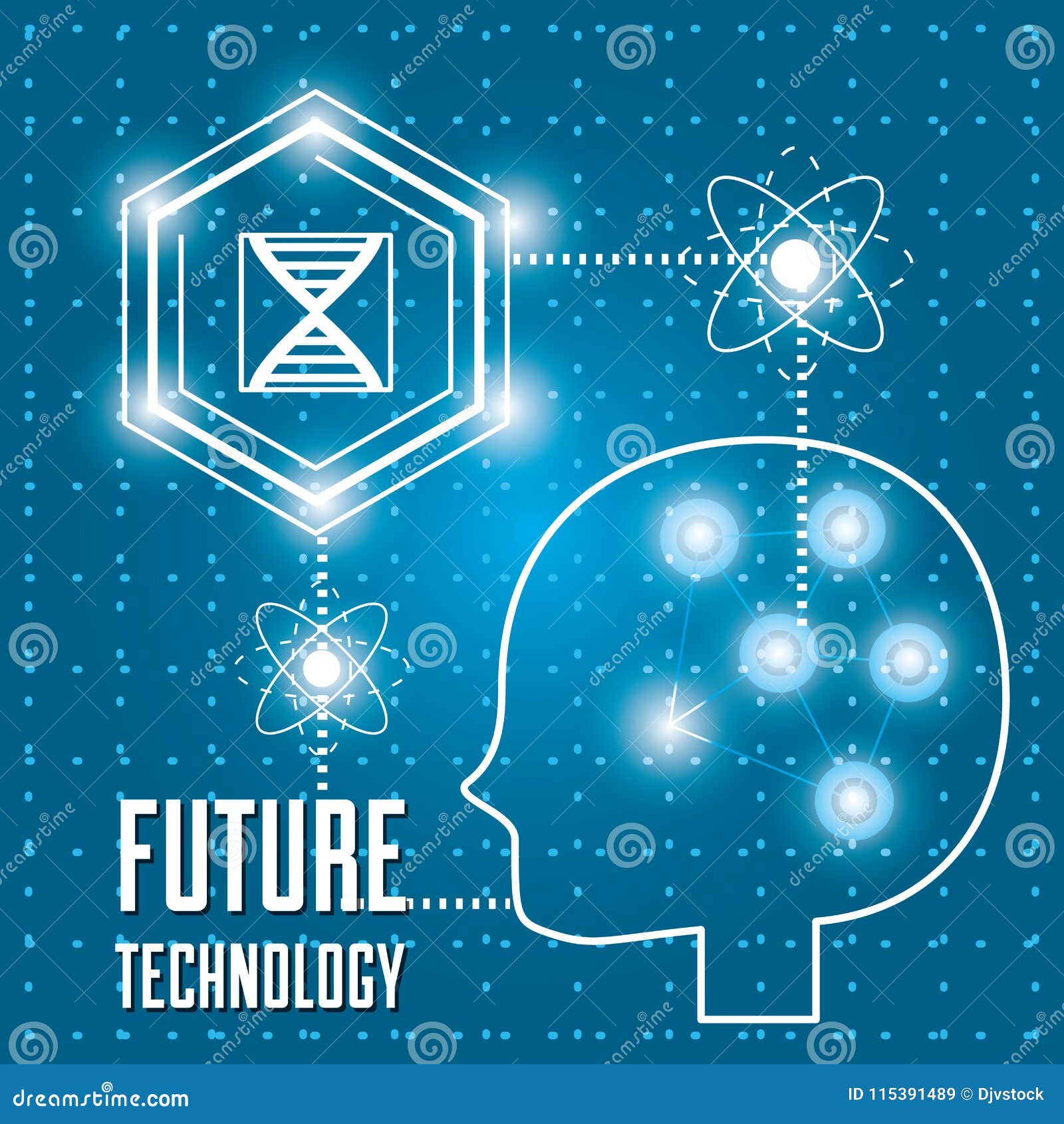 Man Silhouette with Technology Circuits Stock Vector - Illustration of ...