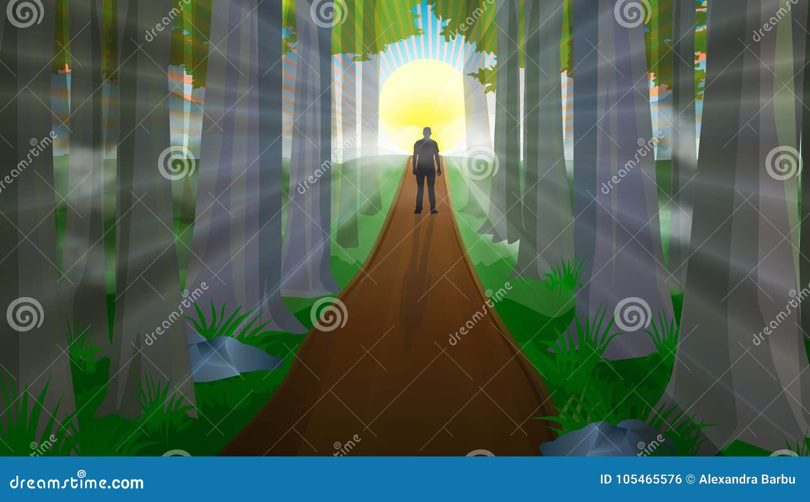 Man Silhouette Walking Up Path Towards the Sun Light Magic Forest Stock ... Man Silhouette Walking Up Path Towards the Sun Light Magic Forest Stock ...