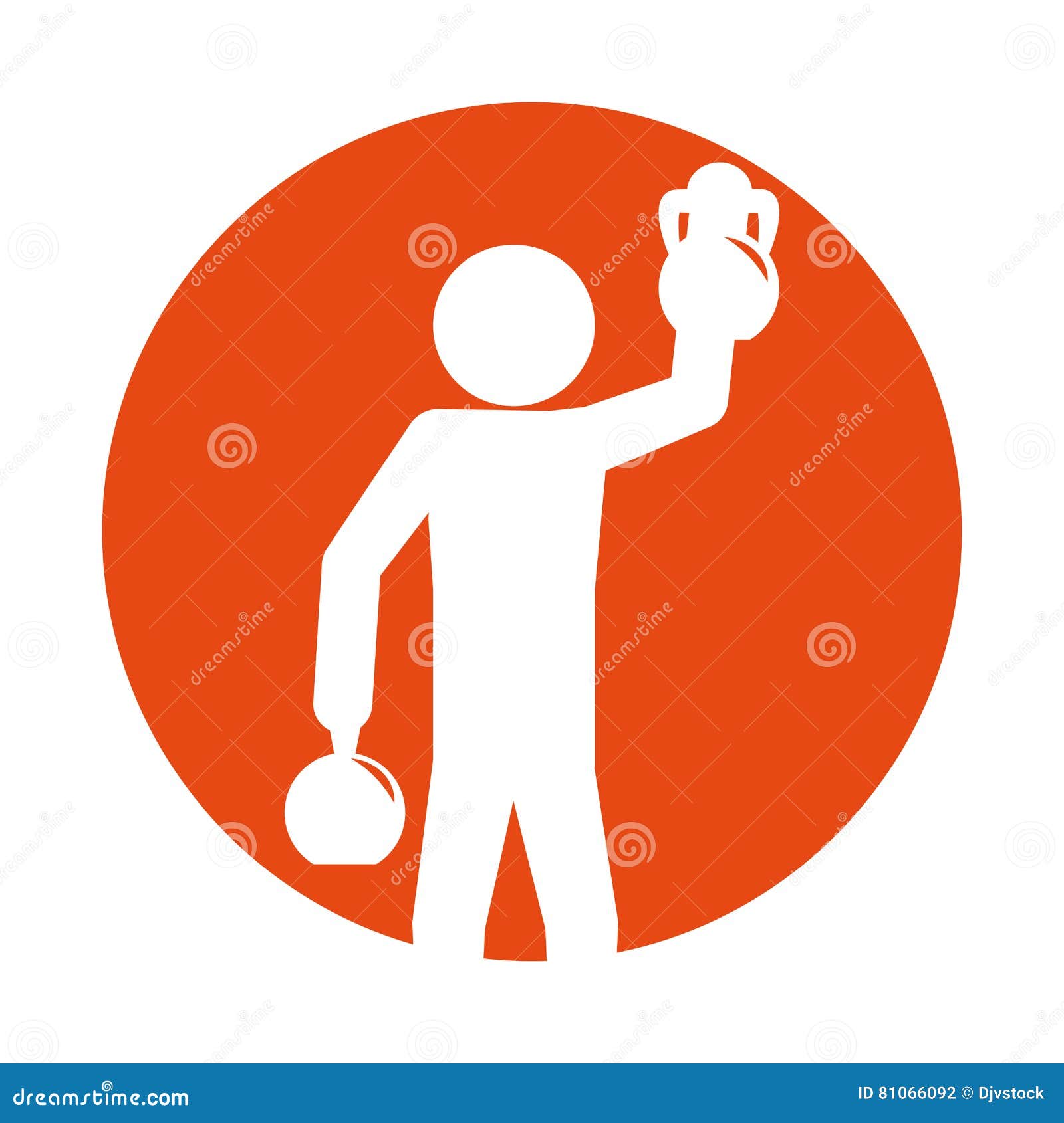 Man Silhouette Weight Kettlebell Hand Up Stock Vector - Illustration of ...
