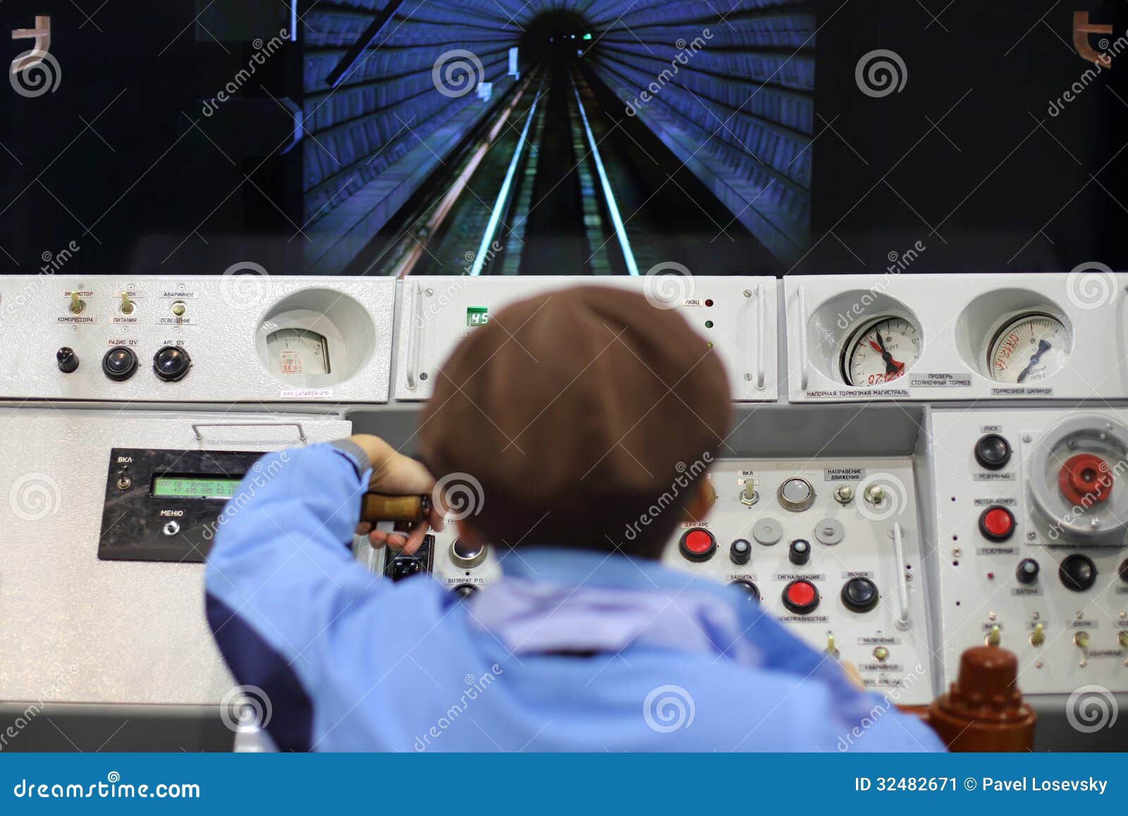 Man On Simulator Control Panel Royalty-Free Stock Photo | CartoonDealer ...