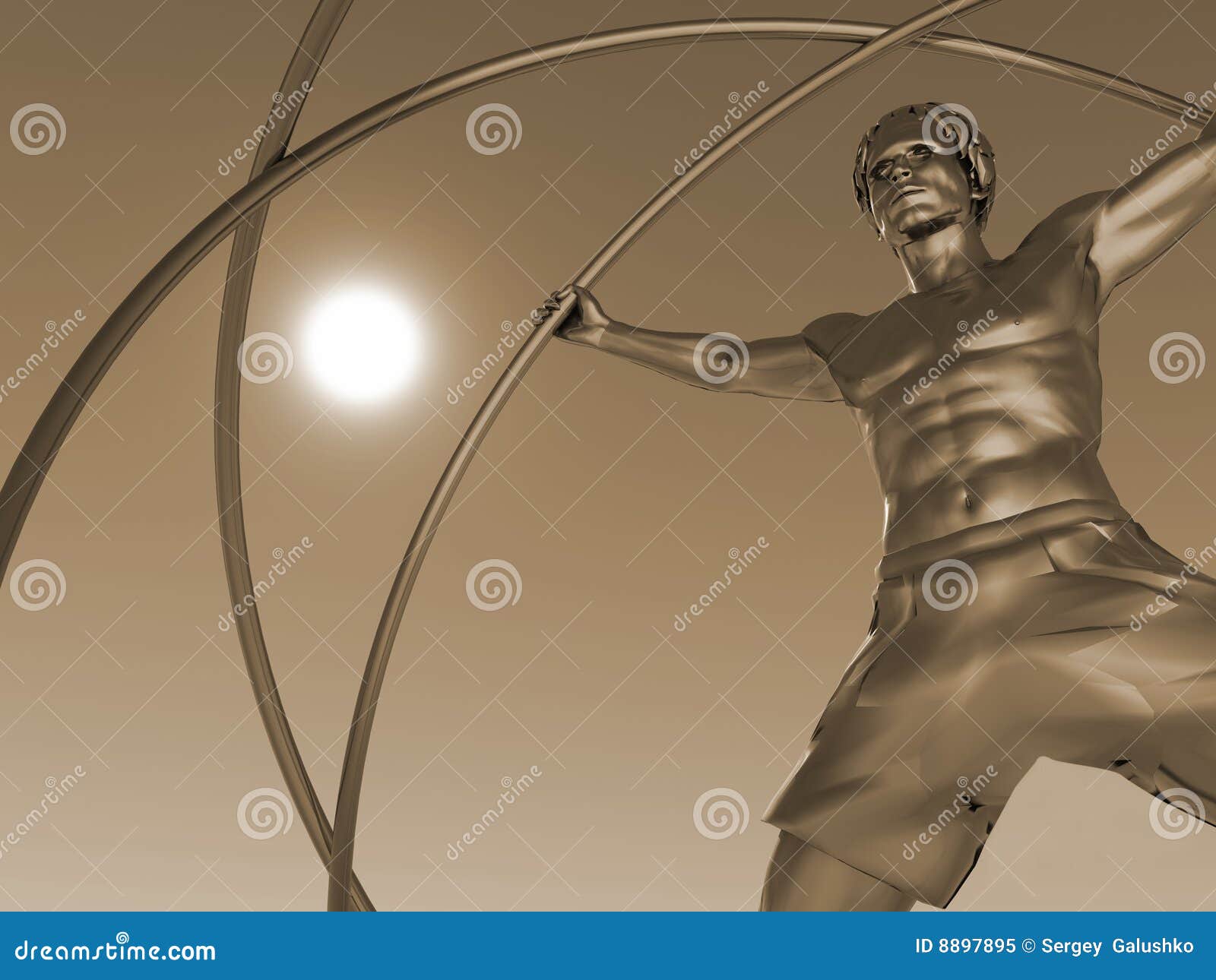 Man in a Simulator - a Gyroscope Brown Color Stock Illustration ...