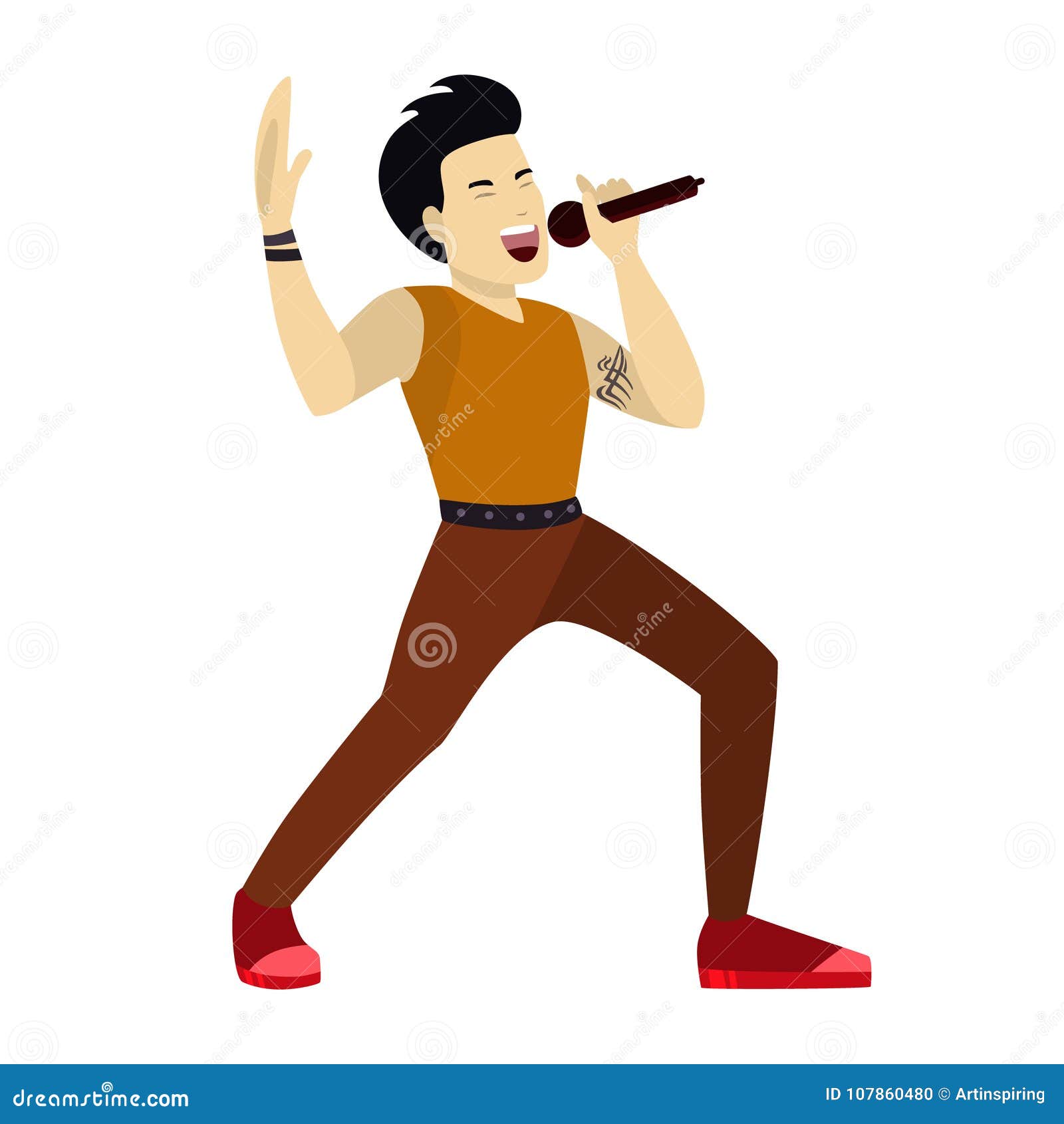 Man singer. stock vector. Illustration of simple, rock - 107860480