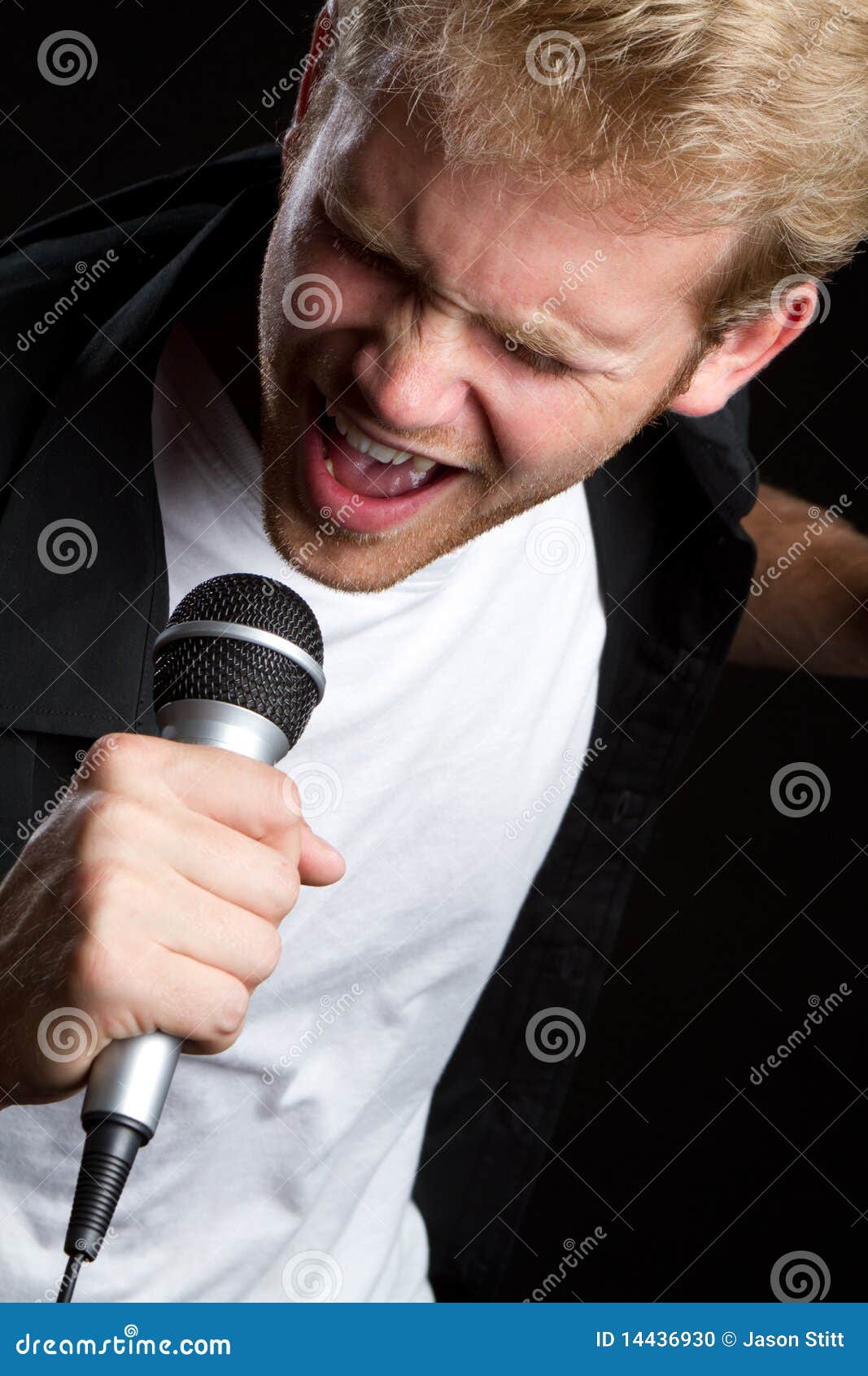 Man Singing stock photo. Image of music, black, rock - 14436930