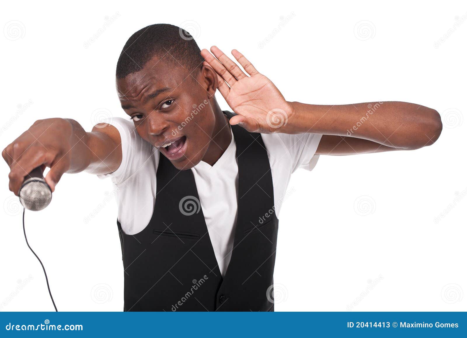 Man singing stock image. Image of music, black, singer - 20414413