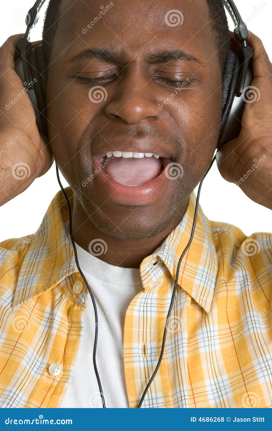 Man Singing stock photo. Image of people, american, headphones - 4686268