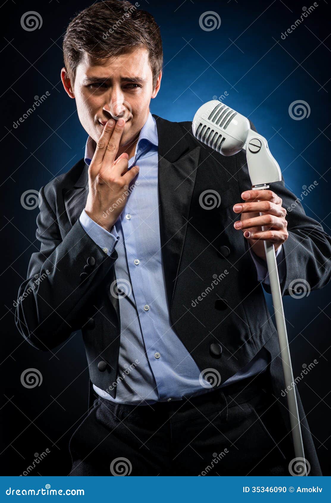 Man singing stock photo. Image of jacket, black, handsome - 35346090