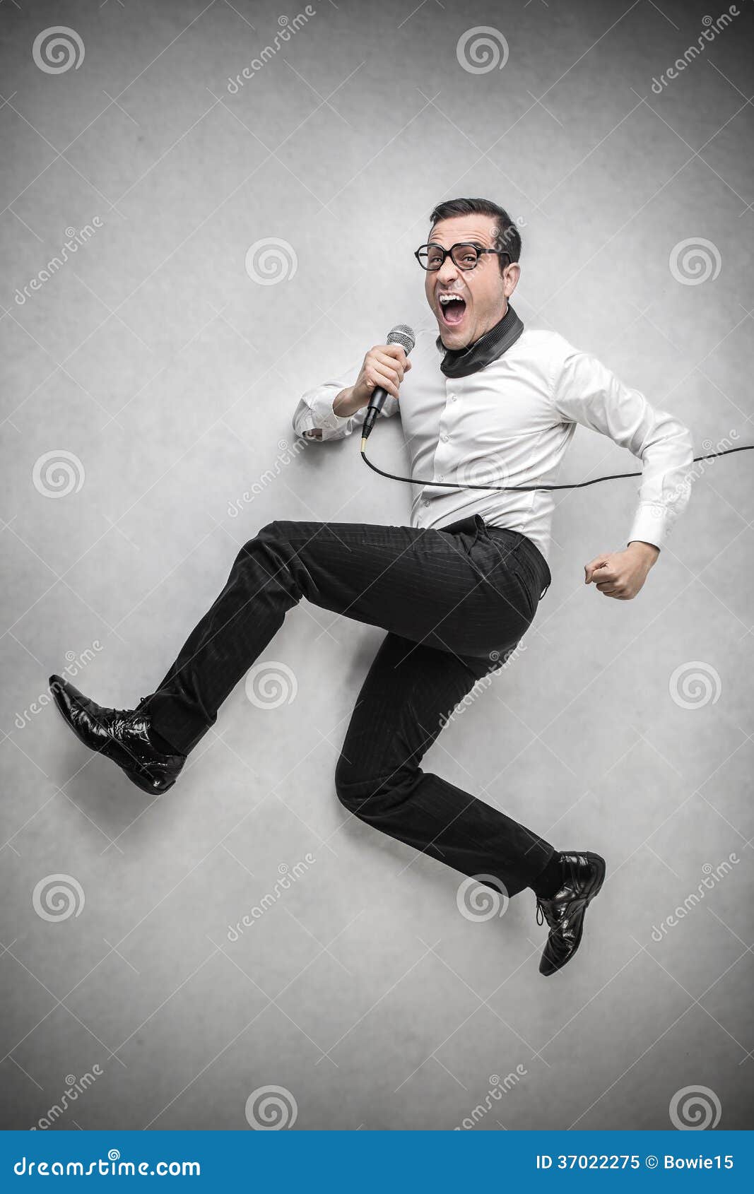 Man Singing into a Microphone Stock Image - Image of texture, caucasian ...