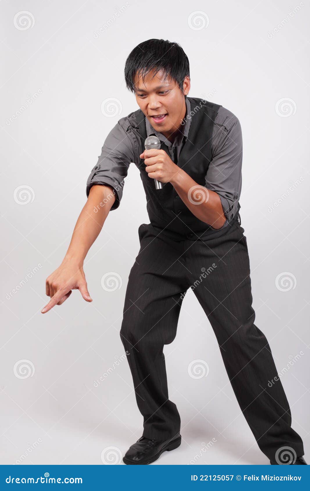 Man Singing and Pointing To His Fans Stock Image - Image of attractive ...