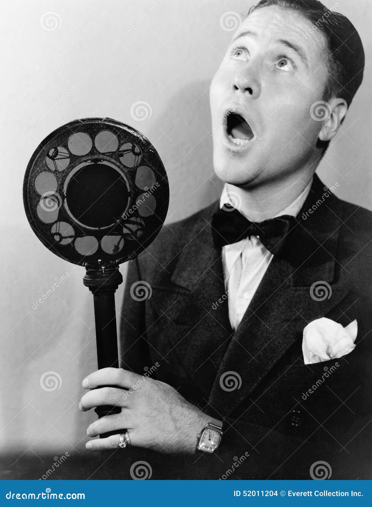 Man Singing with Radio Microphone Stock Photo - Image of equipment ...