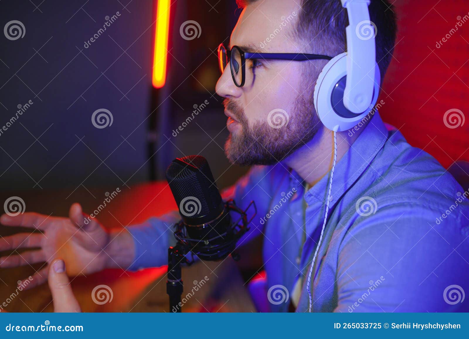 Man Singing in a Recording Studio Stock Image - Image of cinema, music ...