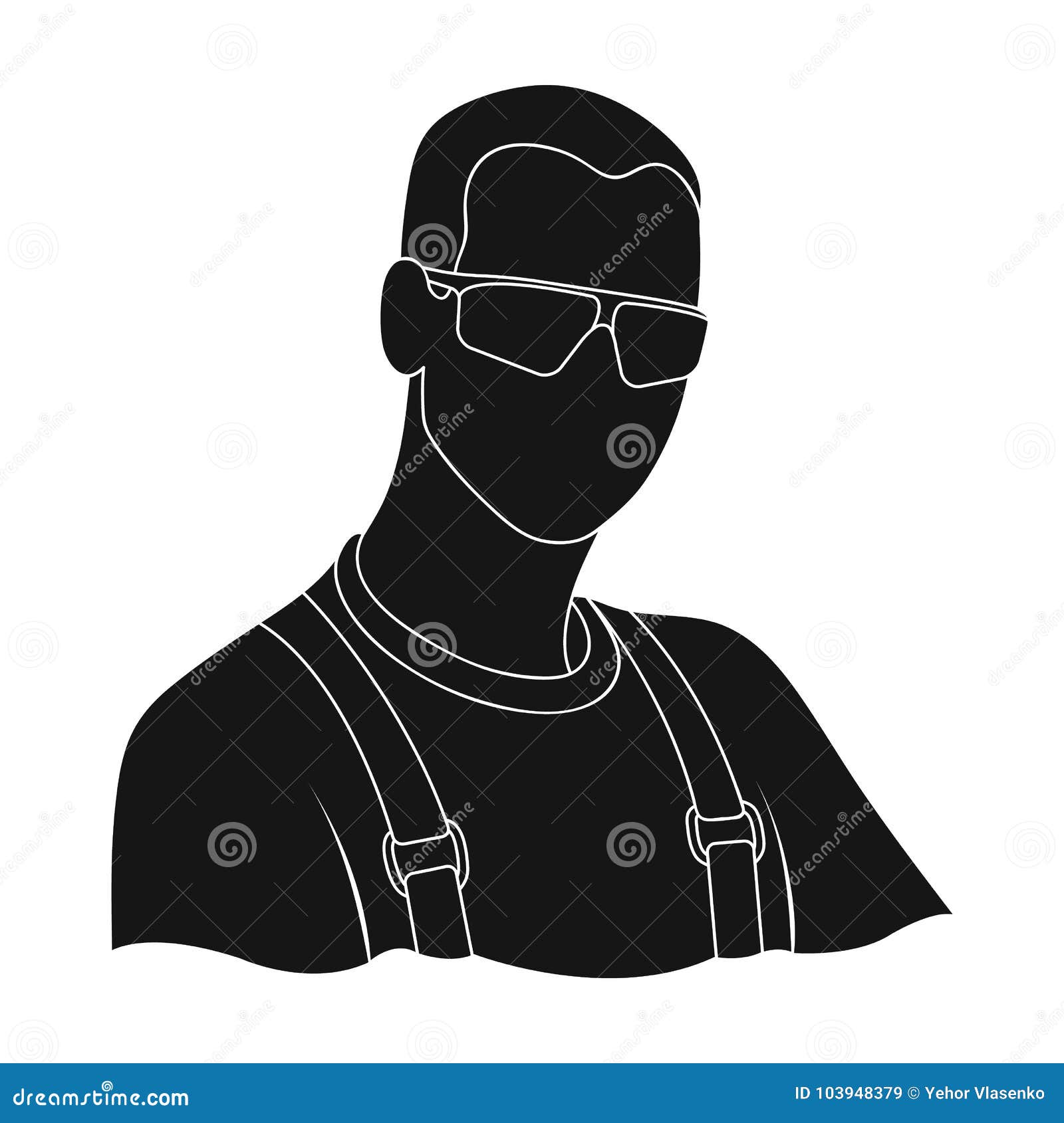 Man, Single Icon in Black Style.Man, Vector Symbol Stock Illustration ...
