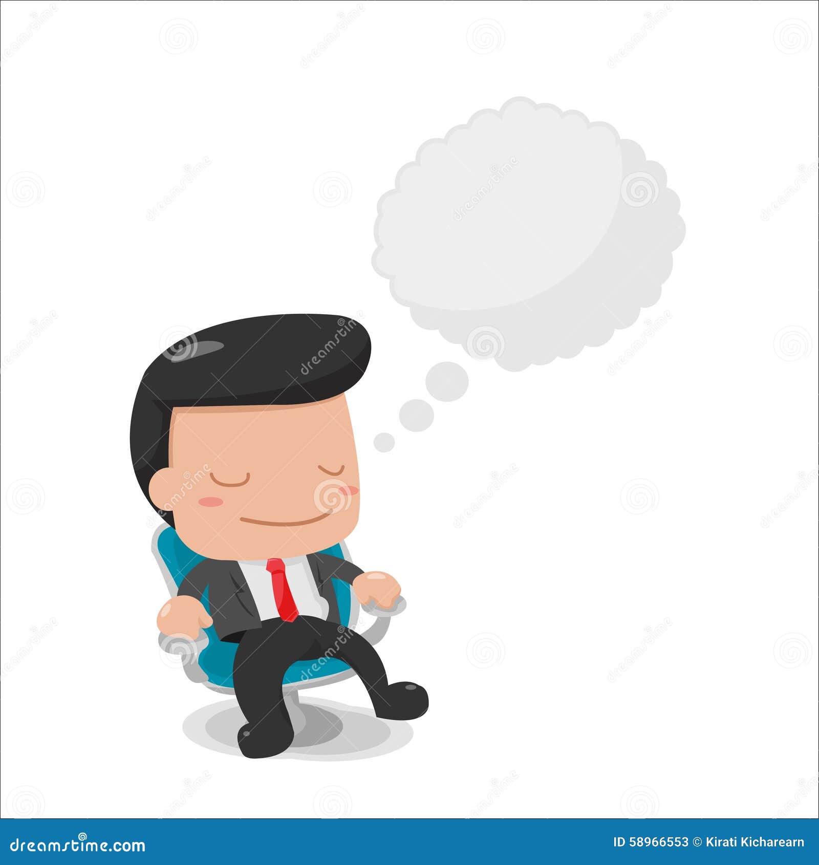 Man Sit Down Thinking Buble Text Stock Illustration - Illustration of ...