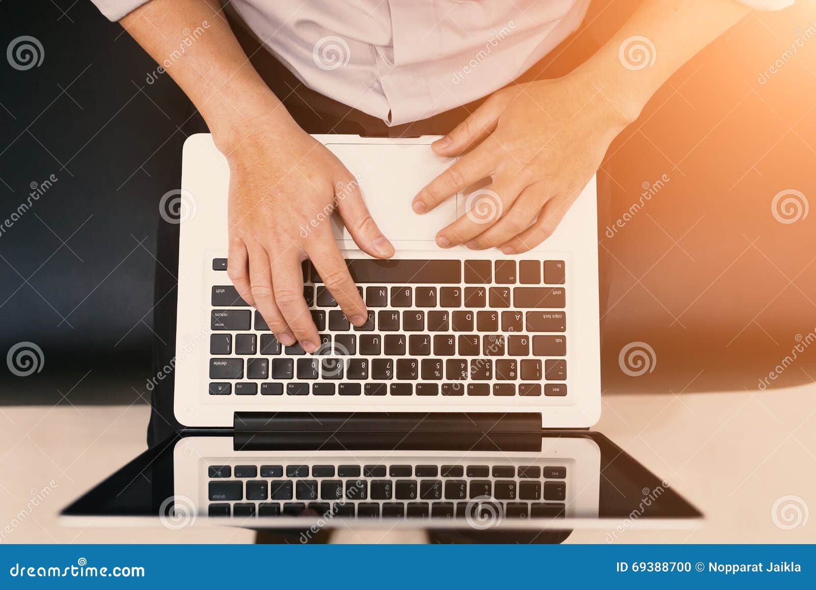 A Man Sit and Using Notebook Stock Photo - Image of message, lifestyle ...