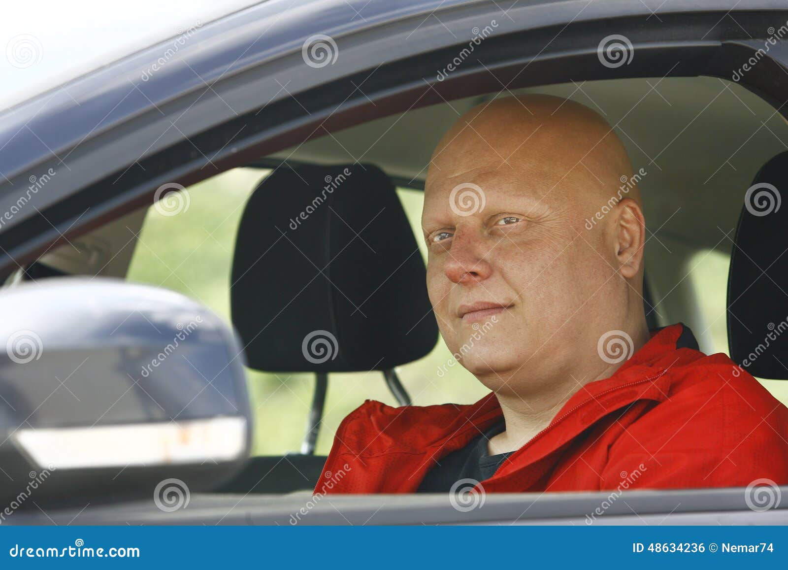Man Sits in Driver S Seat and Looking Out Window Stock Photo - Image of ...