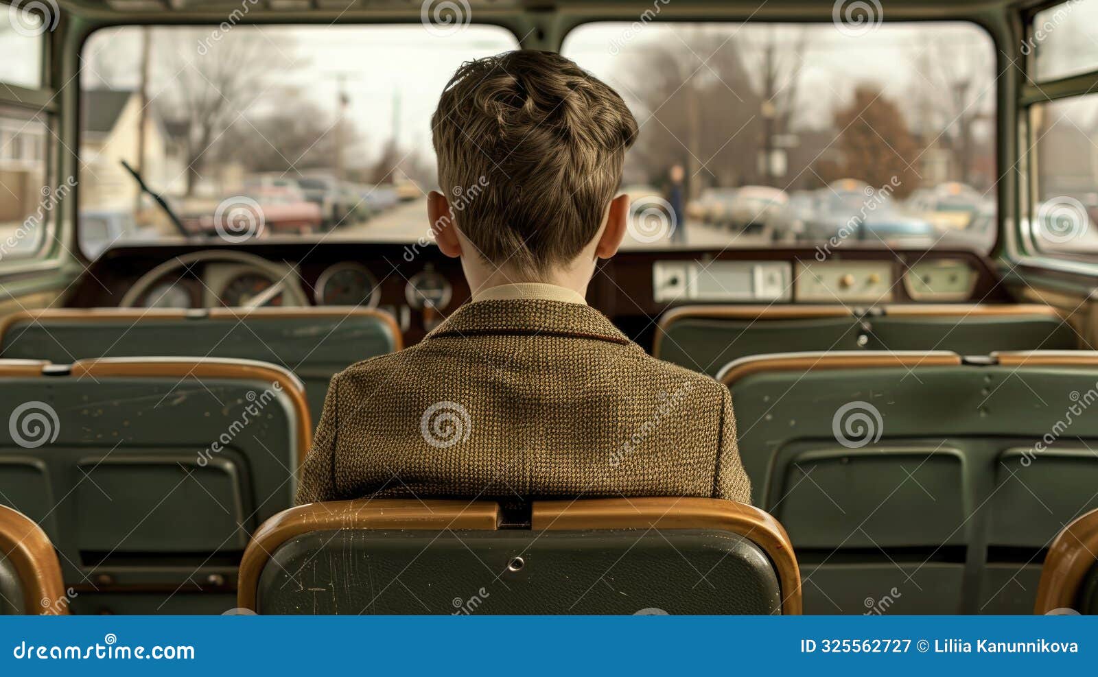 A Man Sits on a Public Bus, Facing the Back, with a Backpack on. he is ...