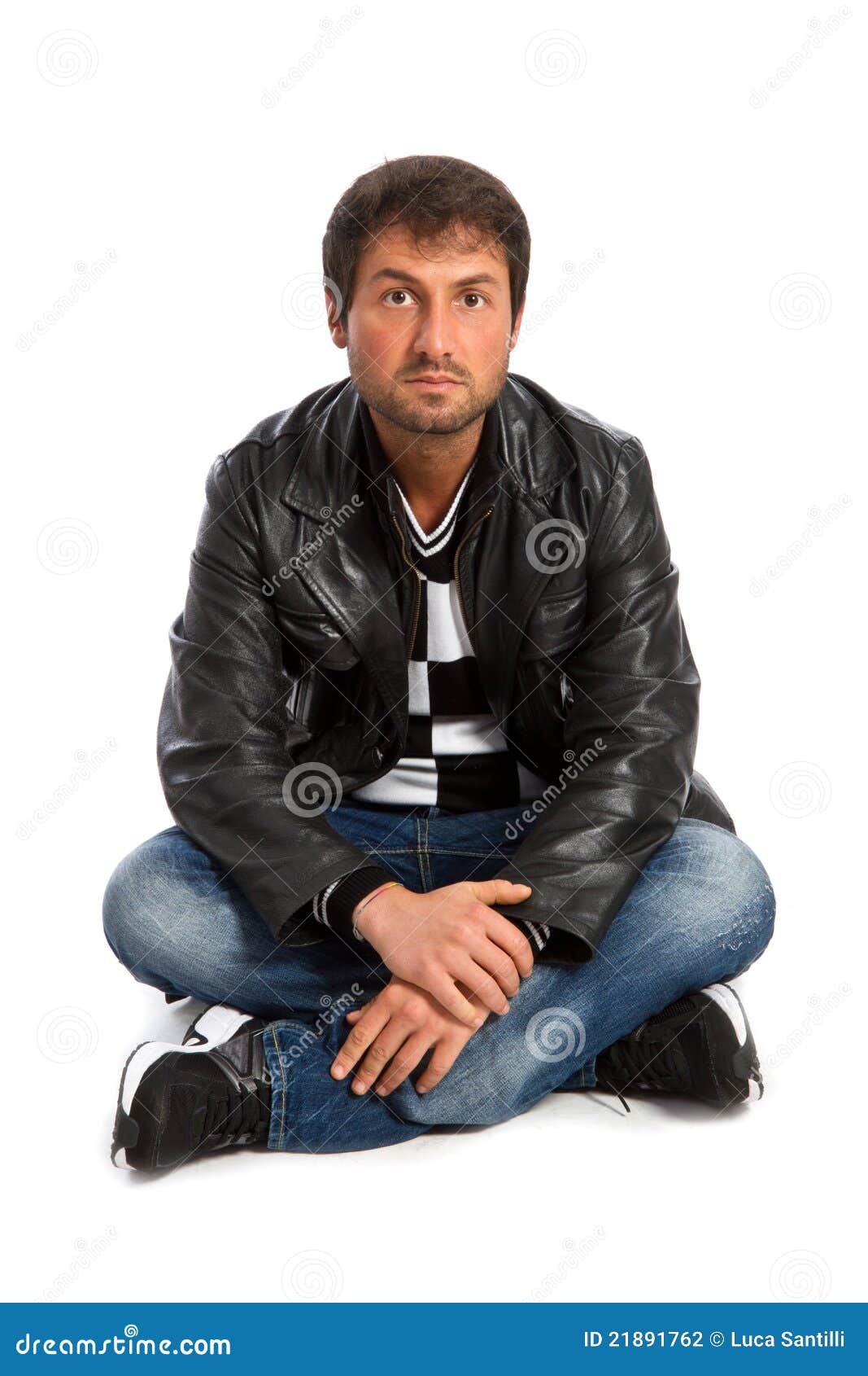 Man sitting stock photo. Image of young, seriously, intelligent - 21891762