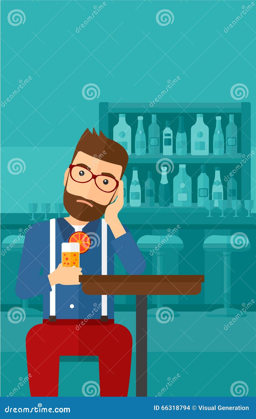 Man sitting at bar. stock vector. Illustration of restaurant - 66318794