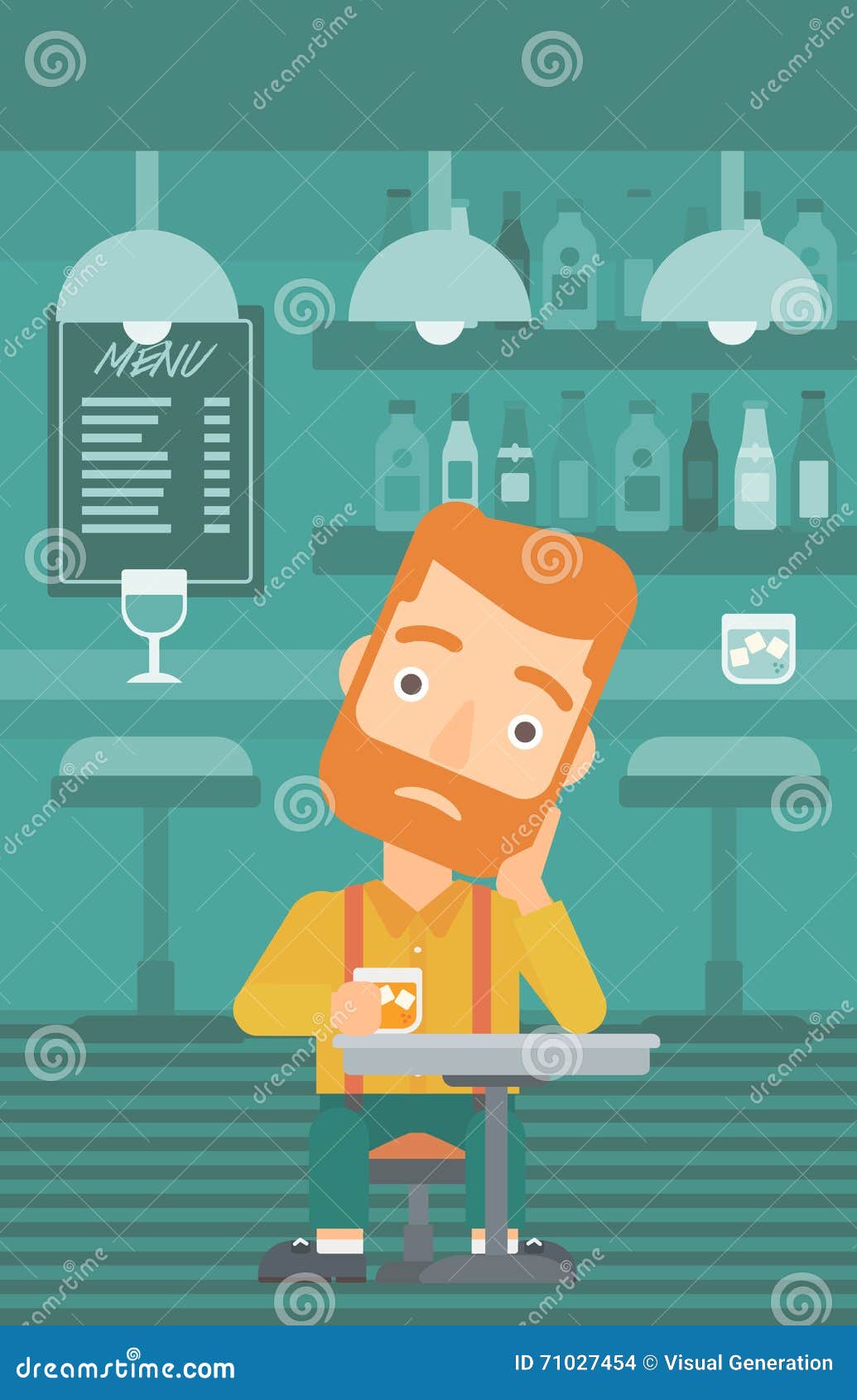 Man sitting at bar. stock vector. Illustration of design - 71027454