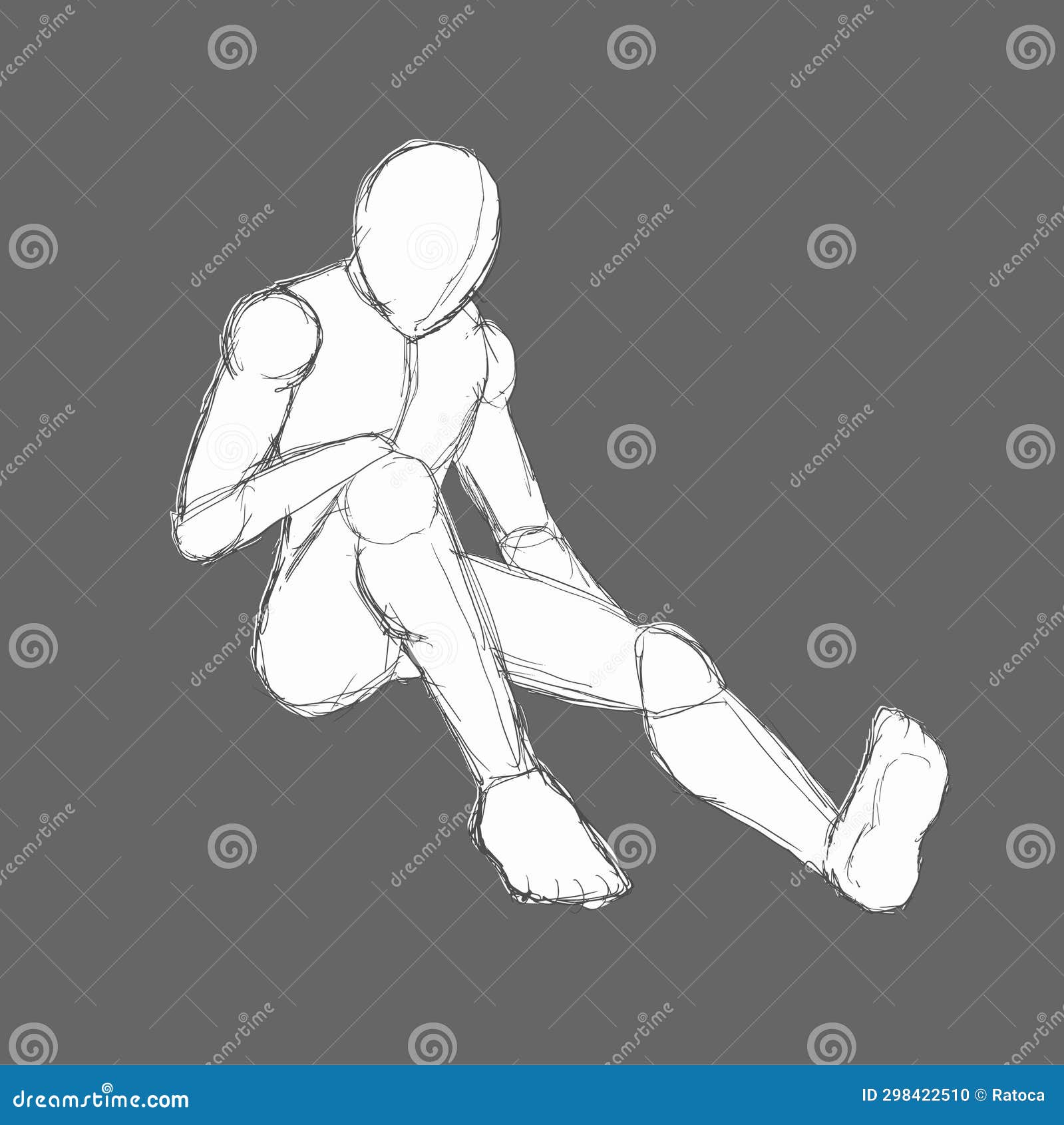 Man sitting body stock vector. Illustration of male - 298422510
