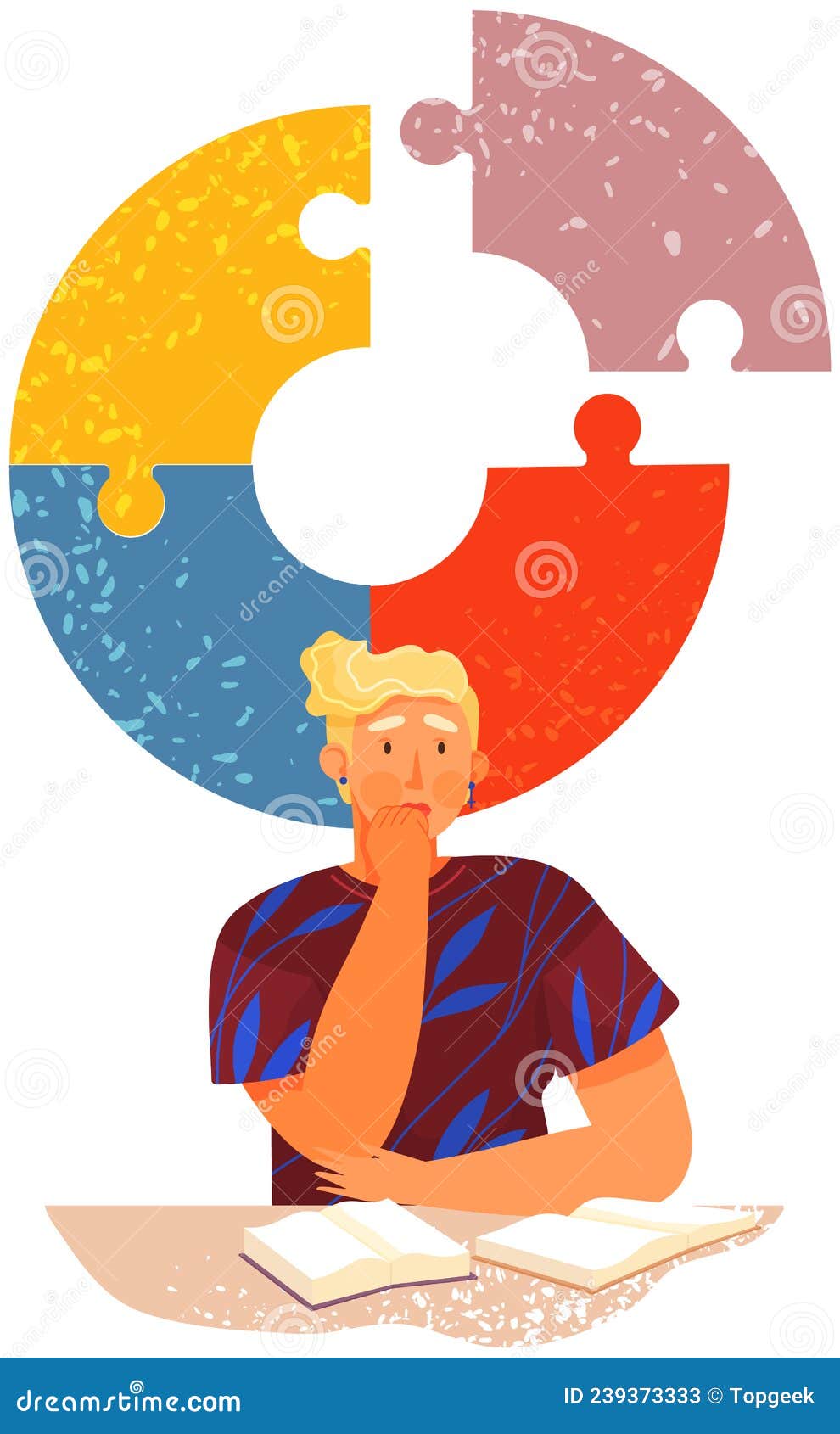 New Mindset Puzzle Pieces Illustration | CartoonDealer.com #48878997