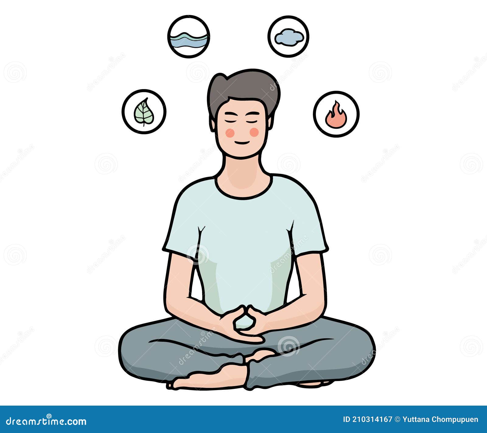 Man Sitting for Calm Meditation Stock Vector - Illustration of play ...