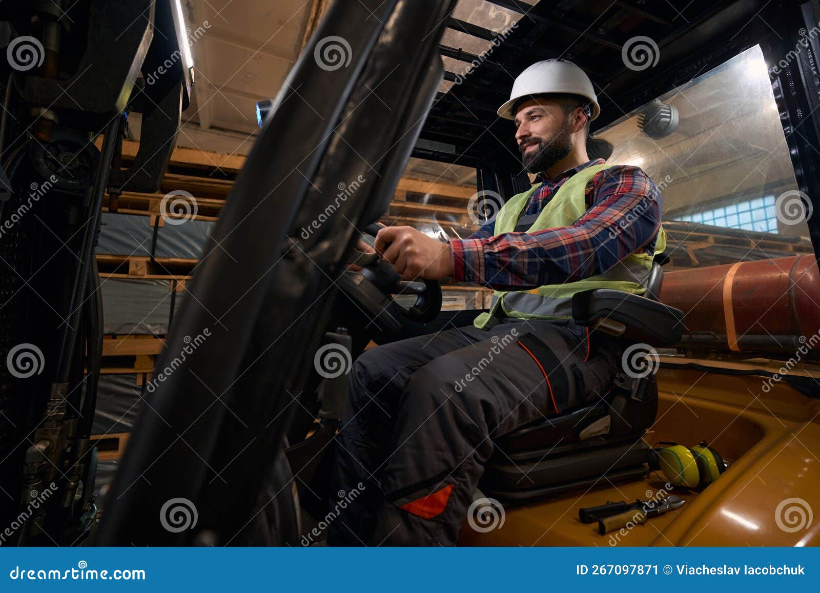 Man Sitting in Car and Preparing To Load Materials Stock Image - Image ...